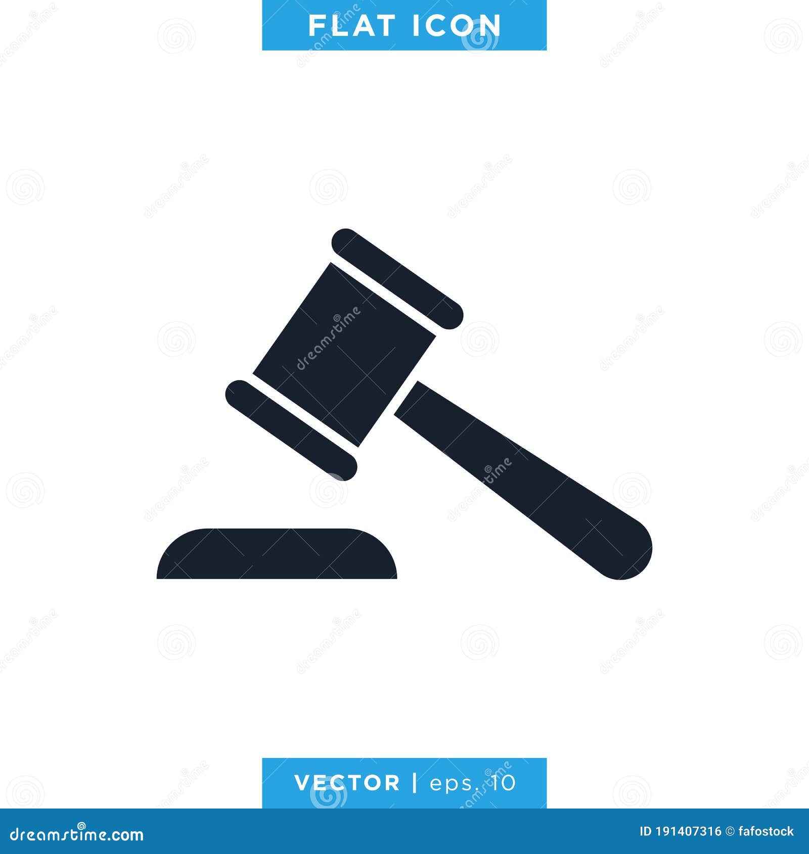 Judge Gavel Icon Vector Design Template. Stock Vector - Illustration of ...