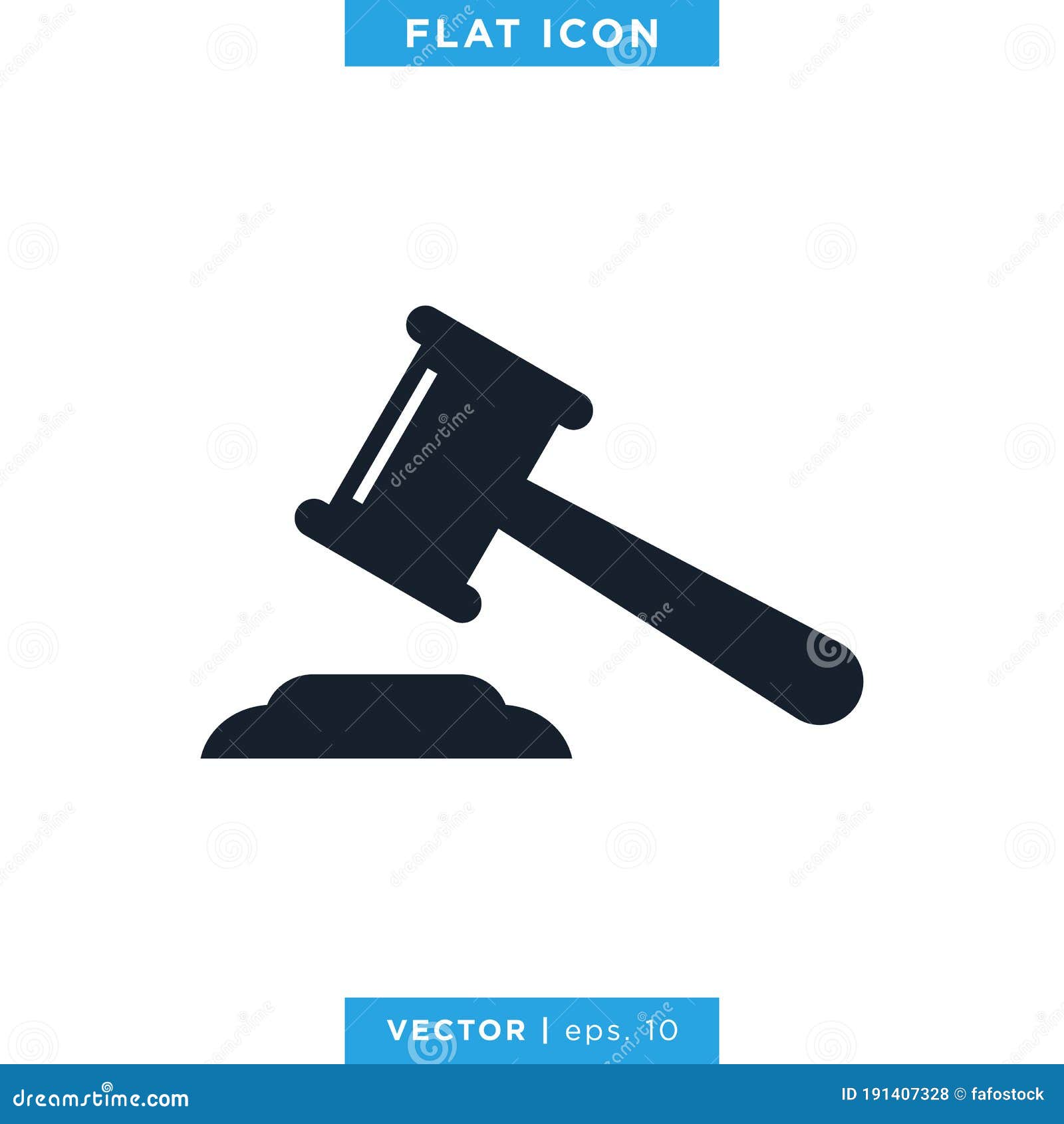 Judge Gavel Icon Vector Design Template. Stock Vector - Illustration of ...