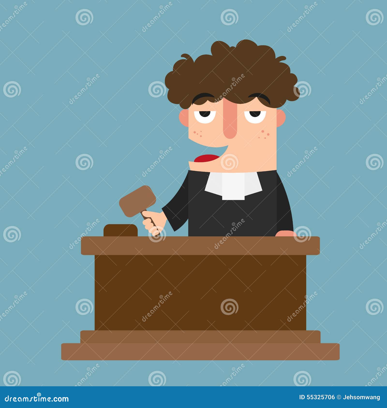 Judge with gavel stock vector. Illustration of arbitrate - 55325706