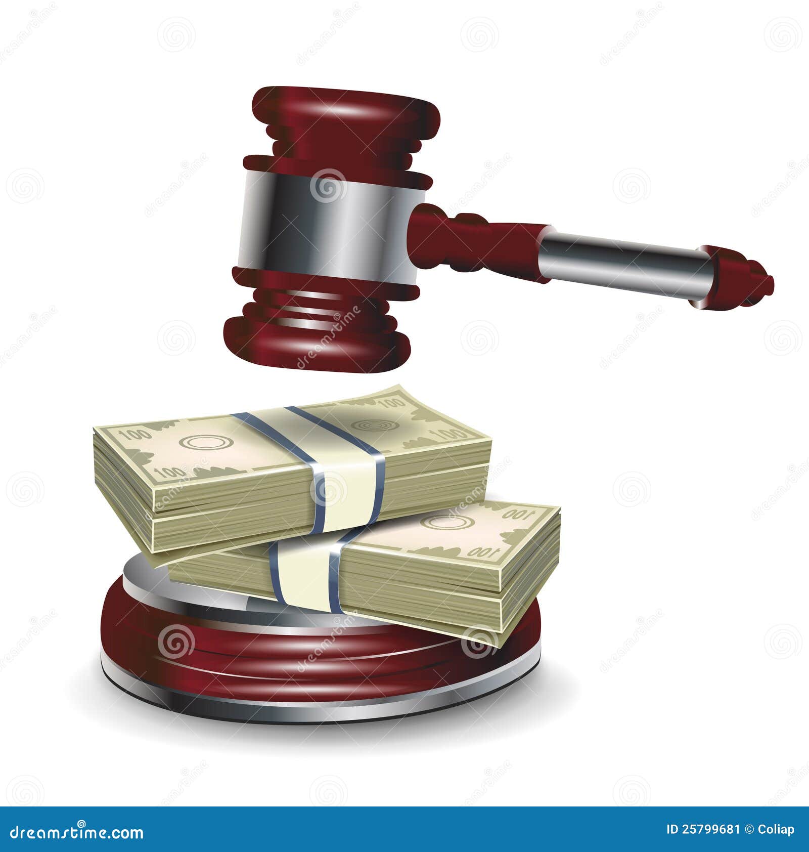 Judge gavel and money stock vector. Illustration of gavel - 25799681
