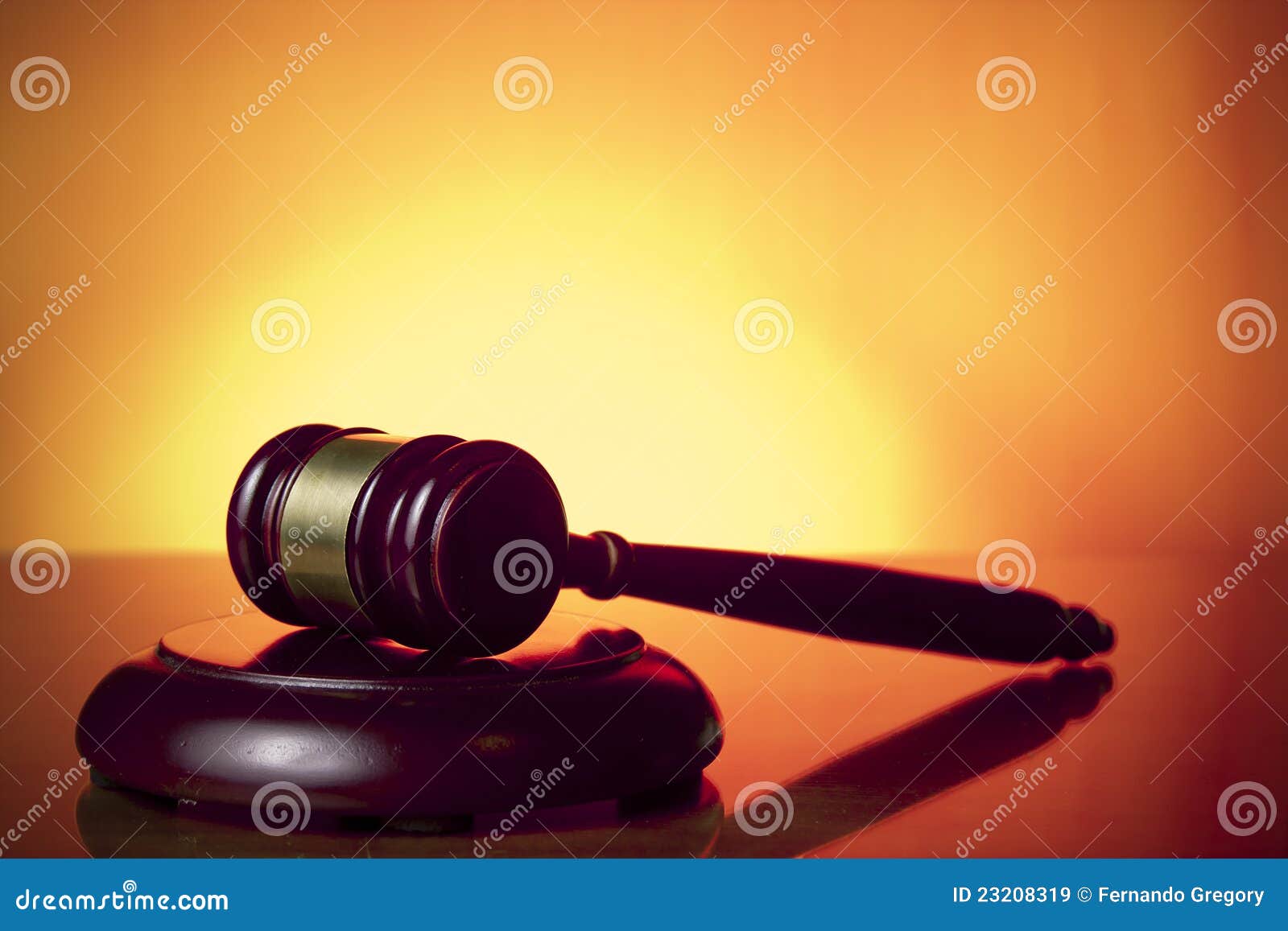 Judge Gavel on Orange Background Stock Image - Image of freedom, bronze ...