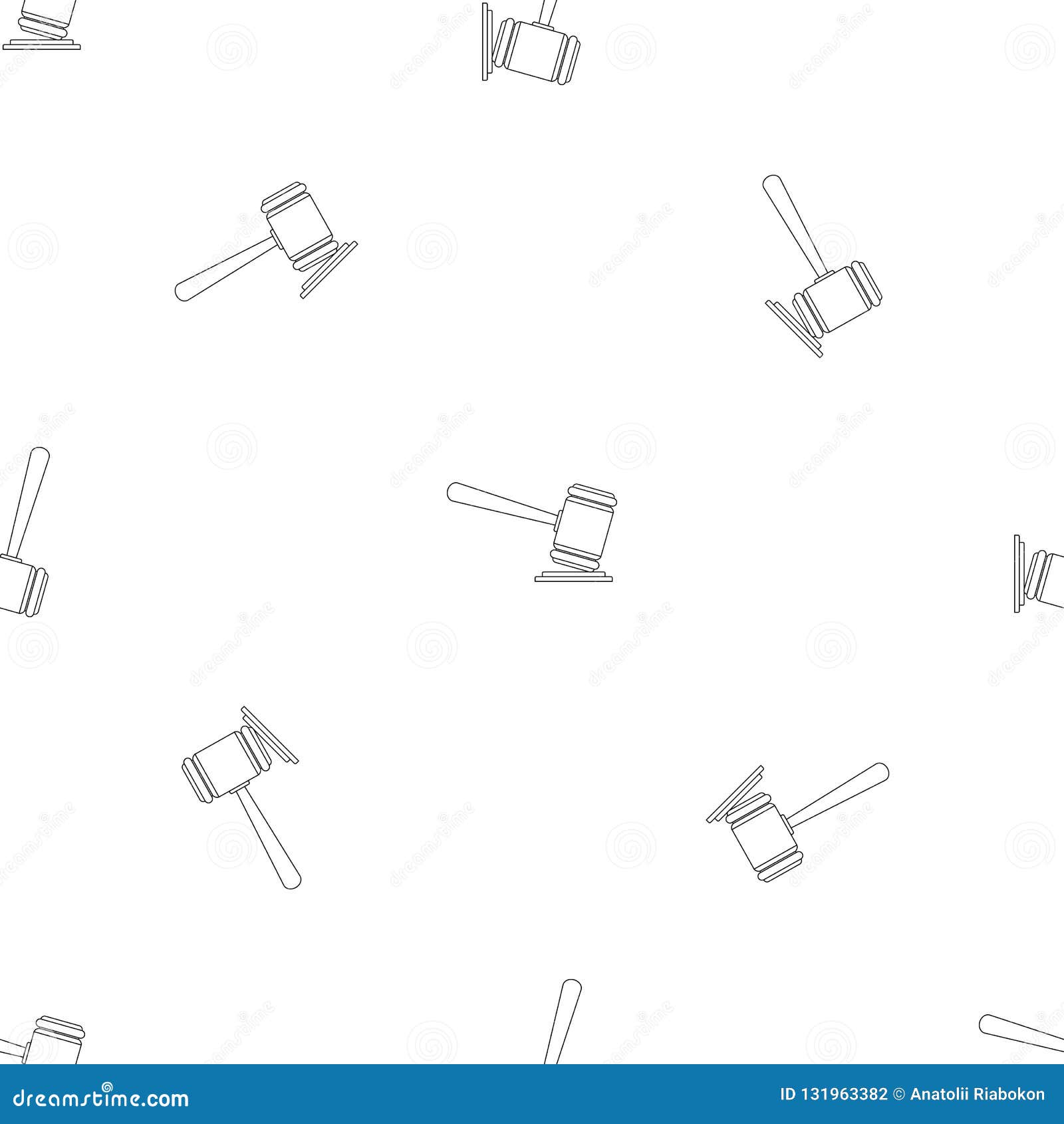 Judge Gavel Pattern Seamless Vector Stock Vector - Illustration of ...