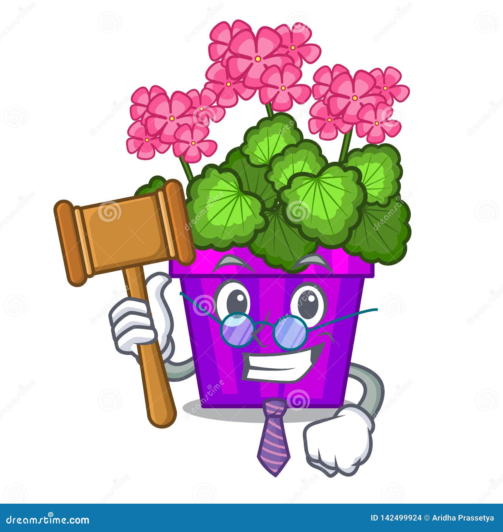 Judge Geranium Flowers in the Cartoon Shape Stock Vector - Illustration ...
