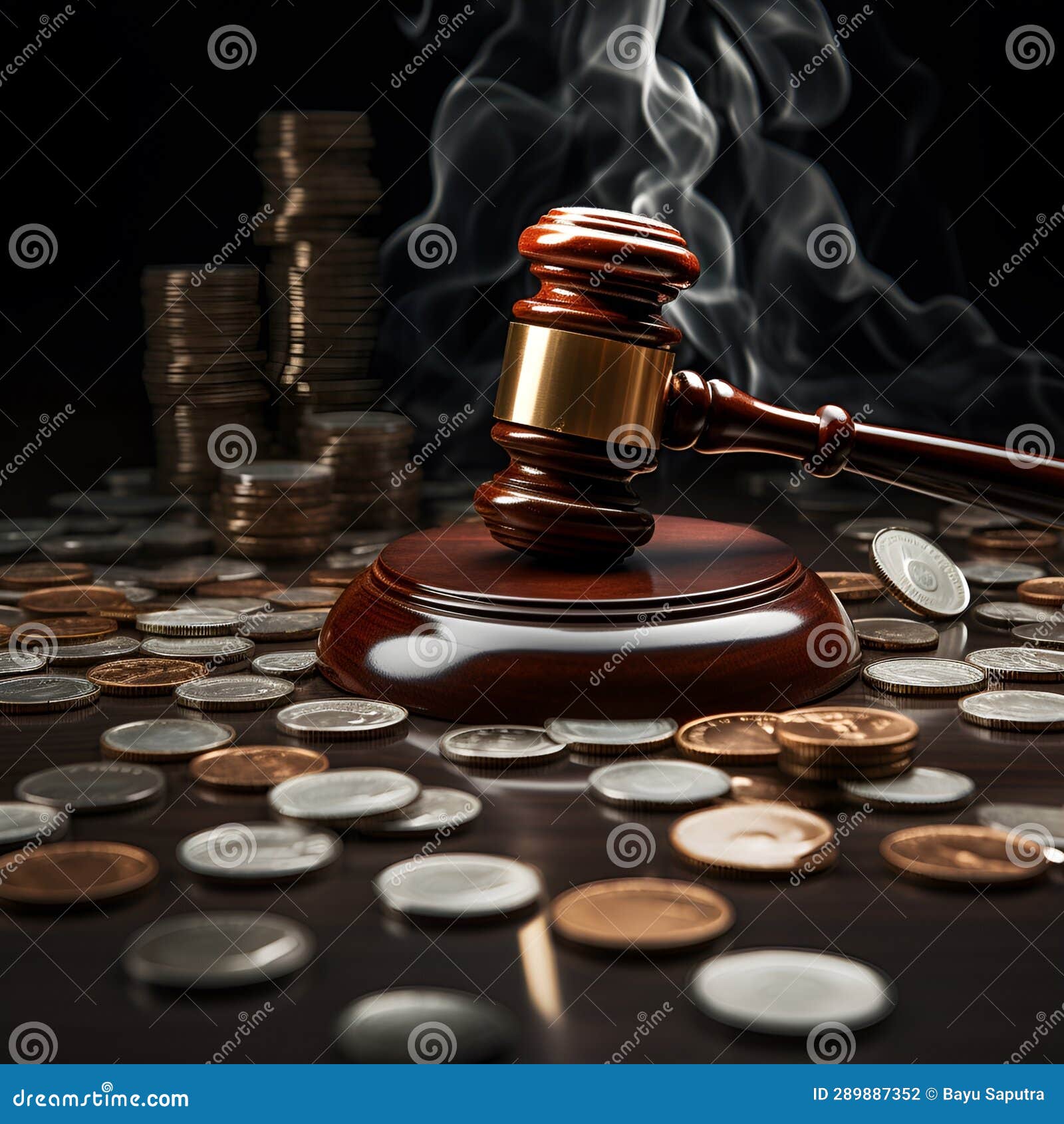 Judge Hammer and Gavel Coins, Ai Generative Stock Illustration ...