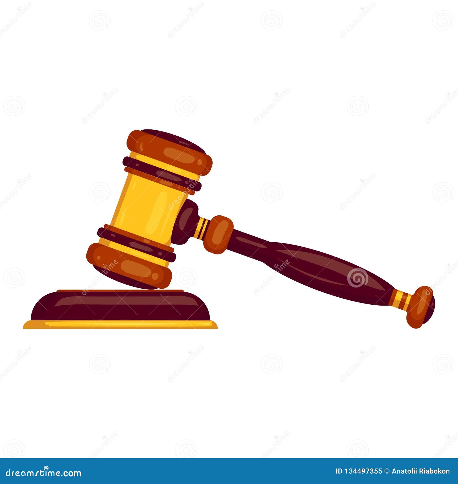 Judge Hammer Icon, Cartoon Style Stock Vector - Illustration of handle ...