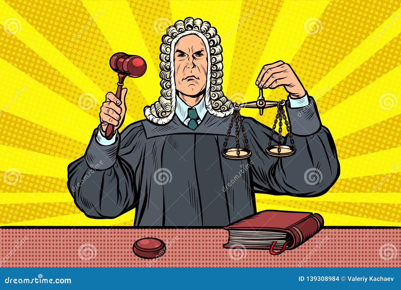 Judge with a Hammer. Scales of Justice Stock Vector - Illustration of ... Judge with a Hammer. Scales of Justice Stock Vector - Illustration of ...