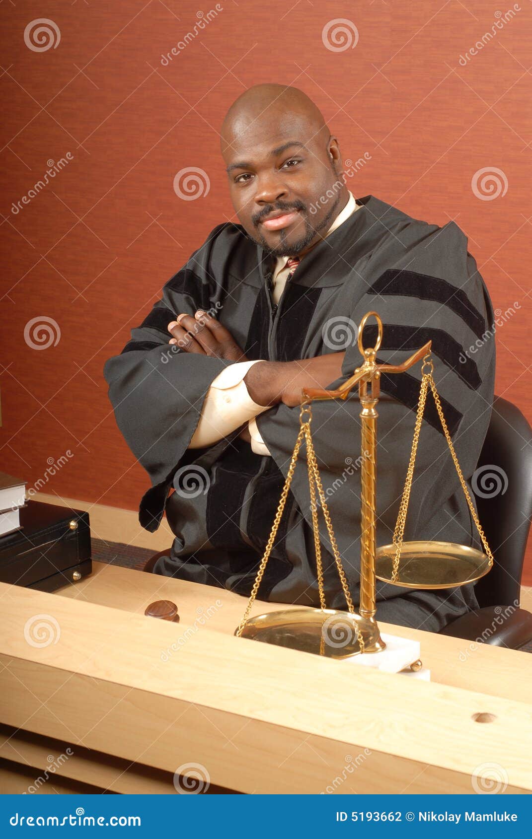 Judge at his desk stock photo. Image of attorney, arms - 5193662