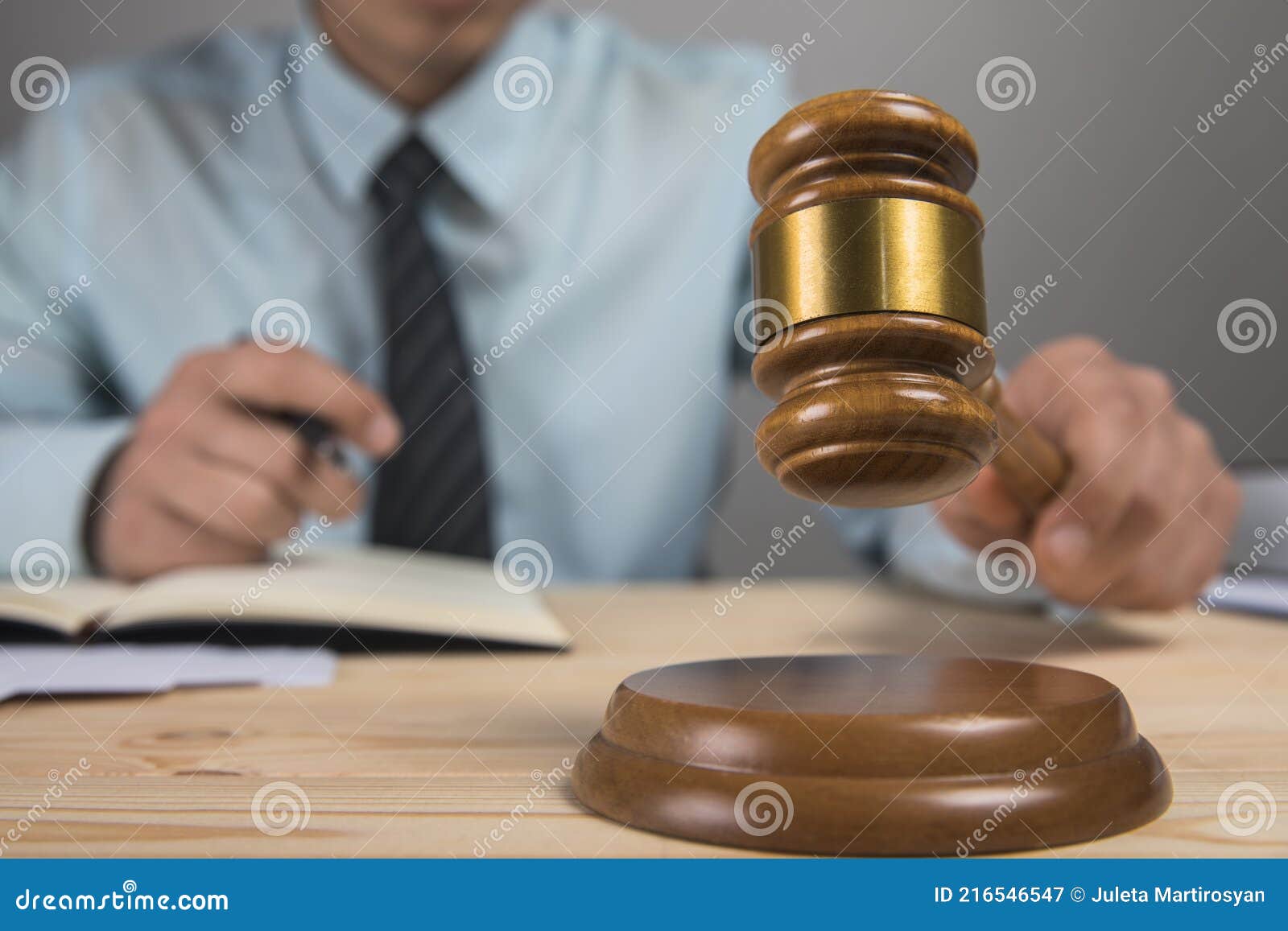 The Judge Hits with a Hammer Stock Image - Image of person, trial ...