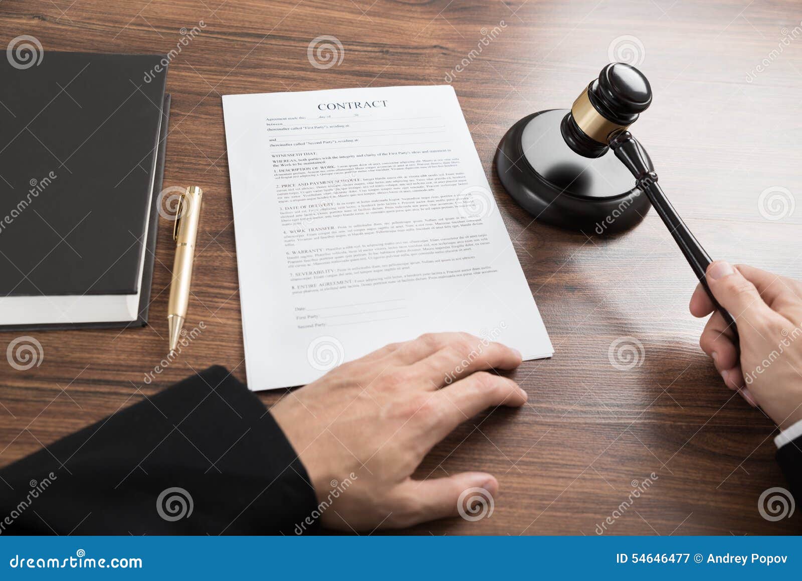 Judge Hitting the Gavel at Desk Stock Image - Image of authority ...