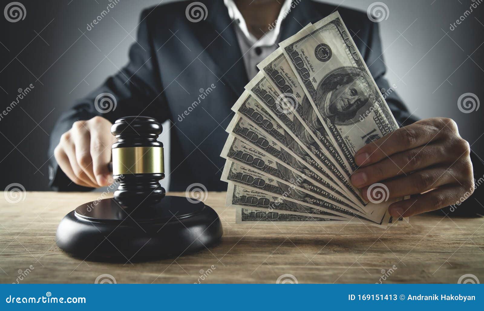 Judge Holding Dollars. Corruption in Justice Stock Image - Image of ...