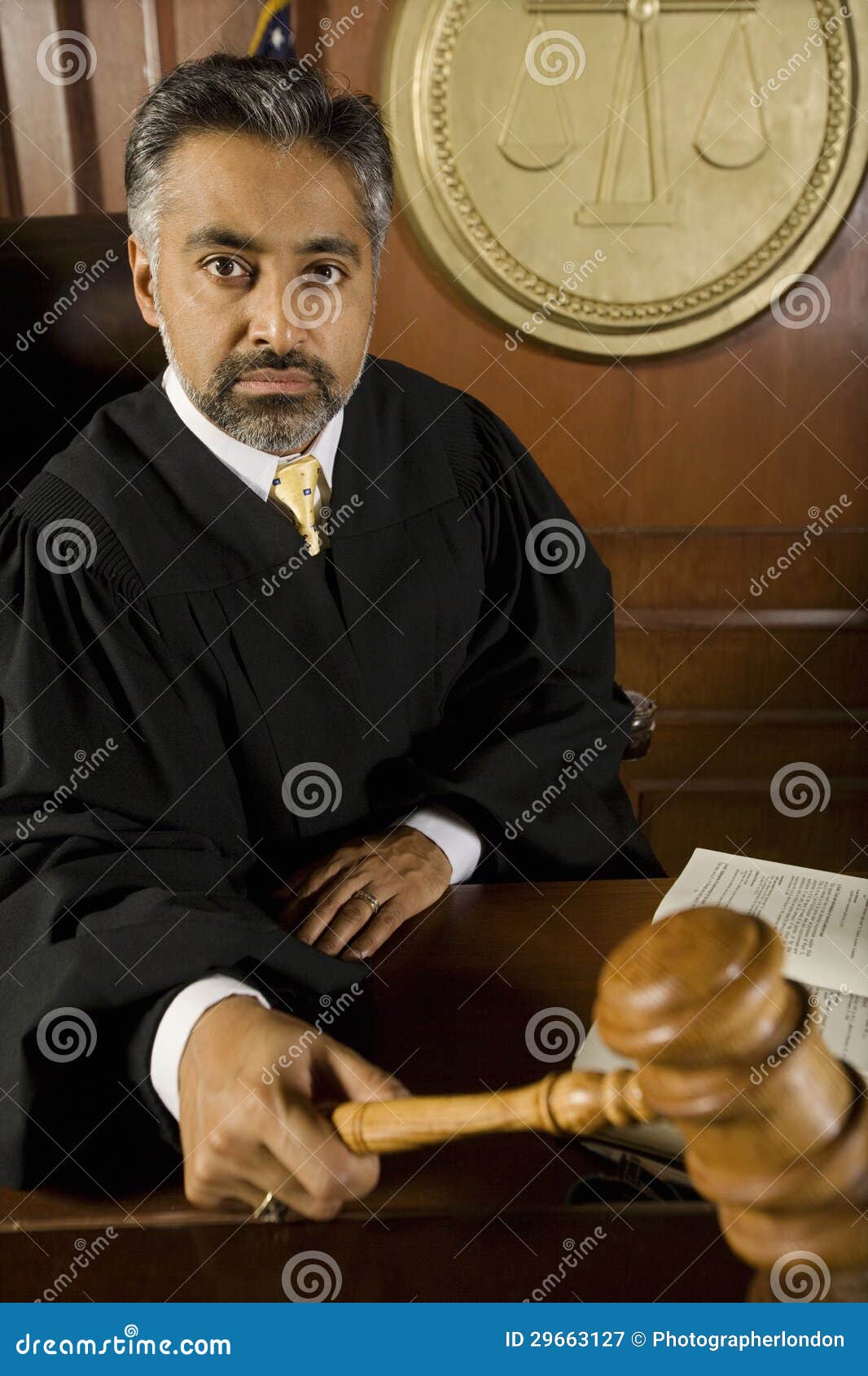 Judge Holding Gavel stock image. Image of judicial, adult - 29663127