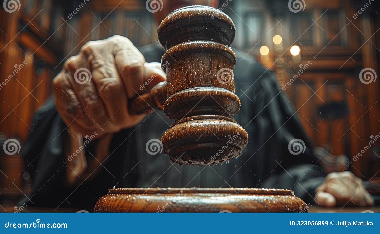 A Judge is Holding a Gavel and Looking Down at it Stock Image - Image ...