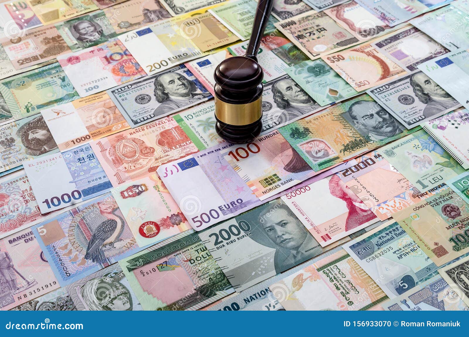 Judge Hummer on Various Banknotes Background Close Up Stock Photo ...