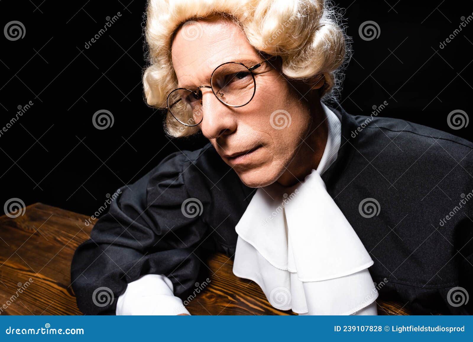 Judge in Judicial Robe and Wig Stock Photo - Image of handsome ...