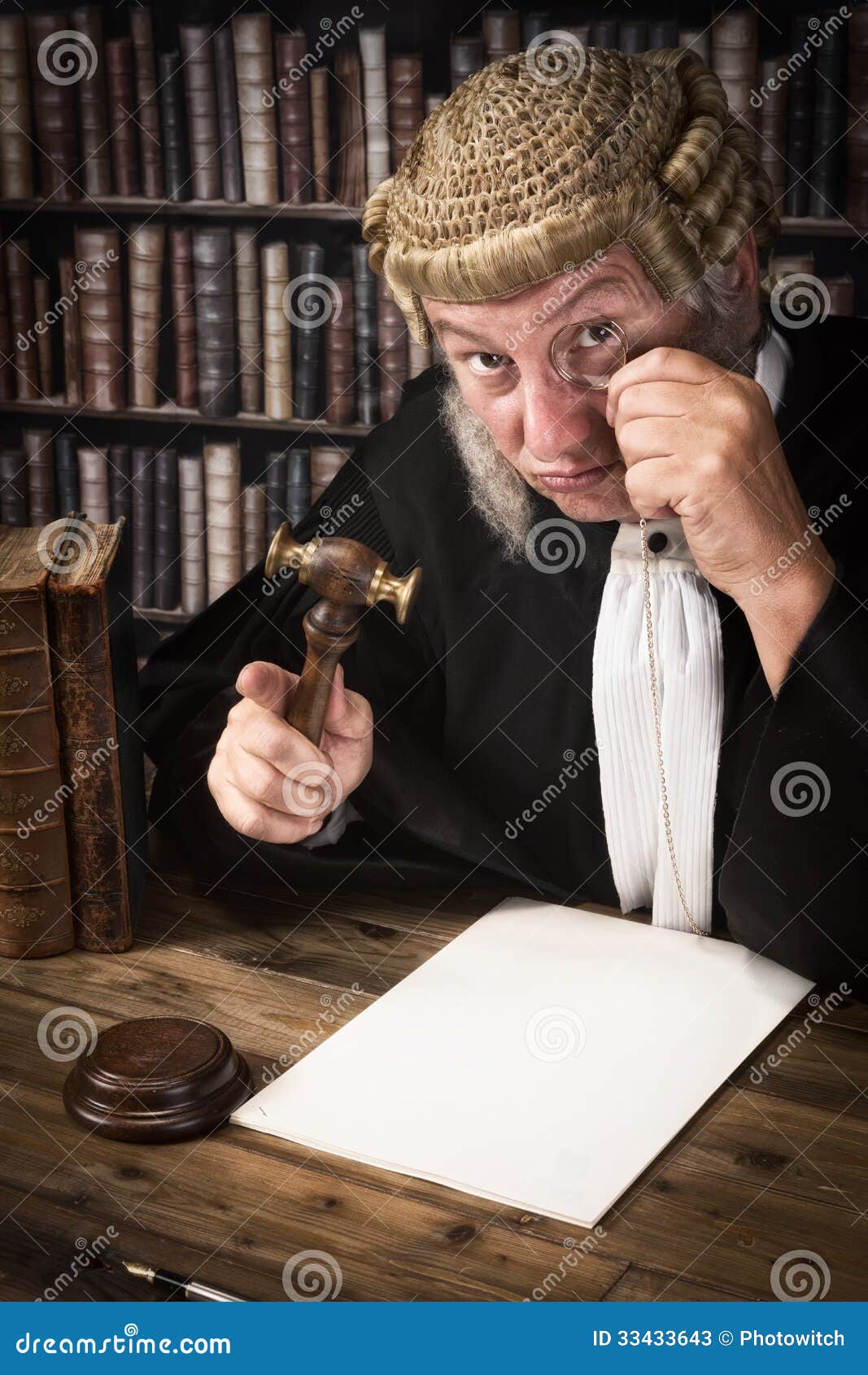 Judge Looking through Monocle Stock Image - Image of lawyer, elderly ...