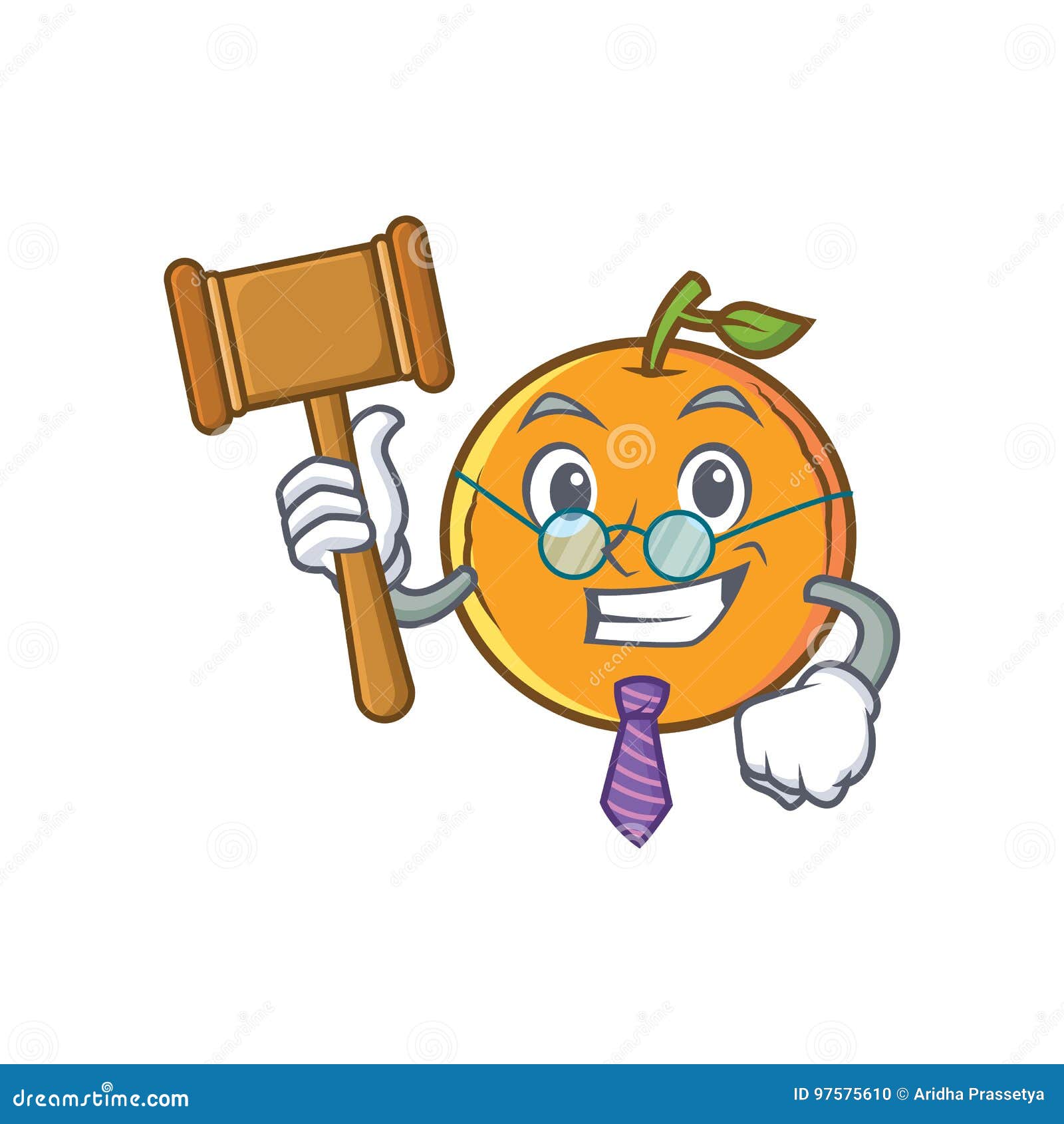 Judge Orange Fruit Cartoon Character Stock Vector - Illustration of ...