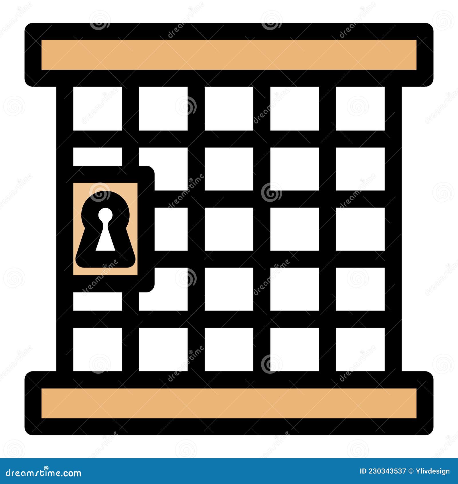 Judge Prison Gate Icon Color Outline Vector | CartoonDealer.com #230343537
