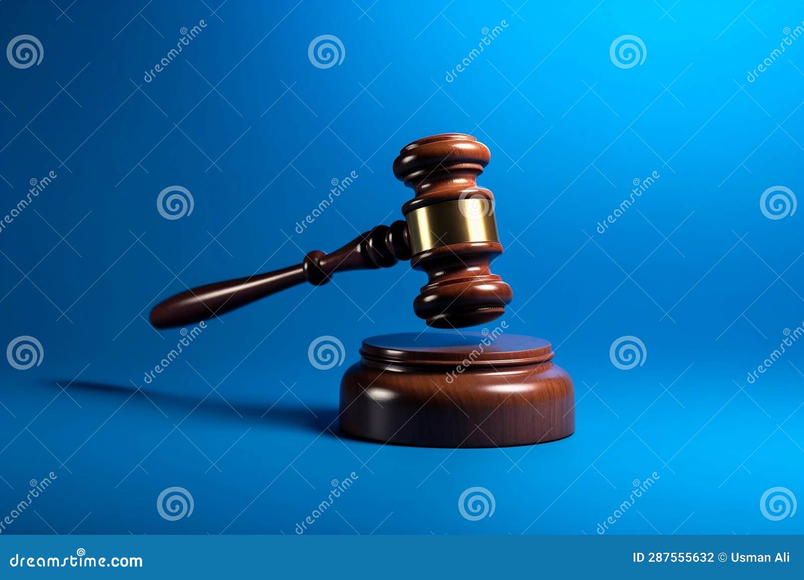 Judge S Gavel in Front of a Blue Screen. AI Stock Photo - Image of ...