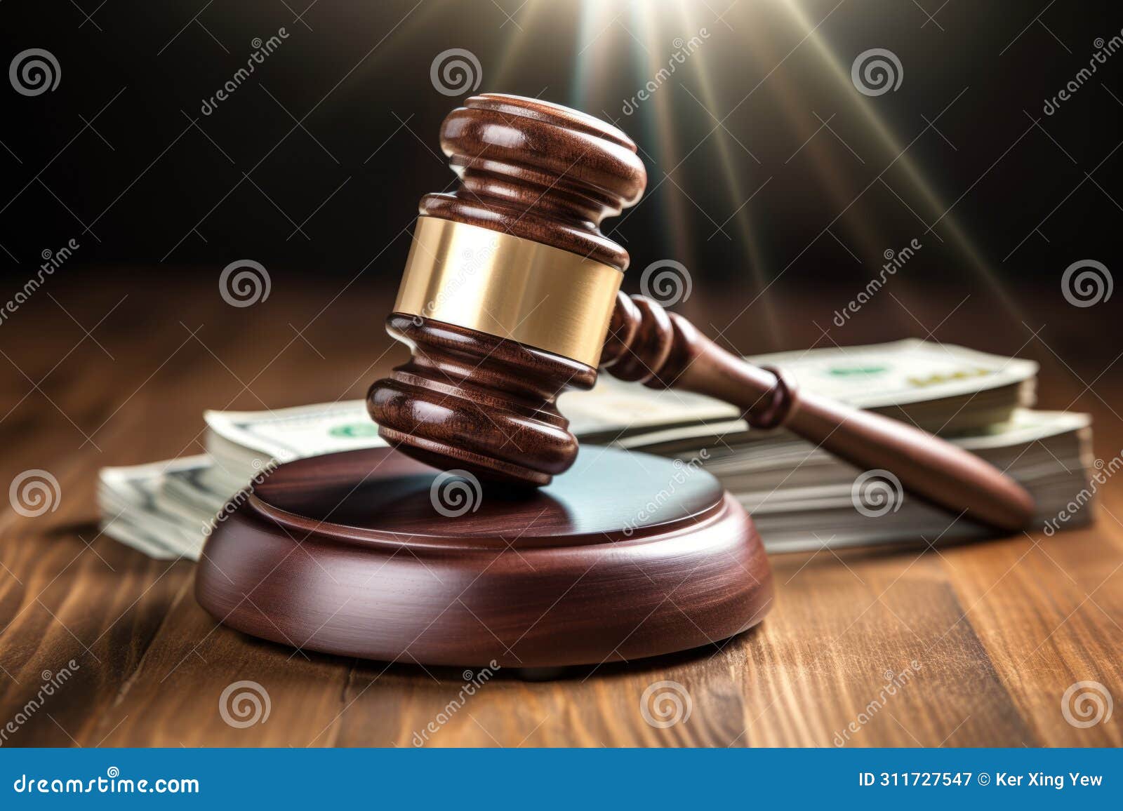 Judge S Gavel on a Stack of Money Stock Illustration - Illustration of ...
