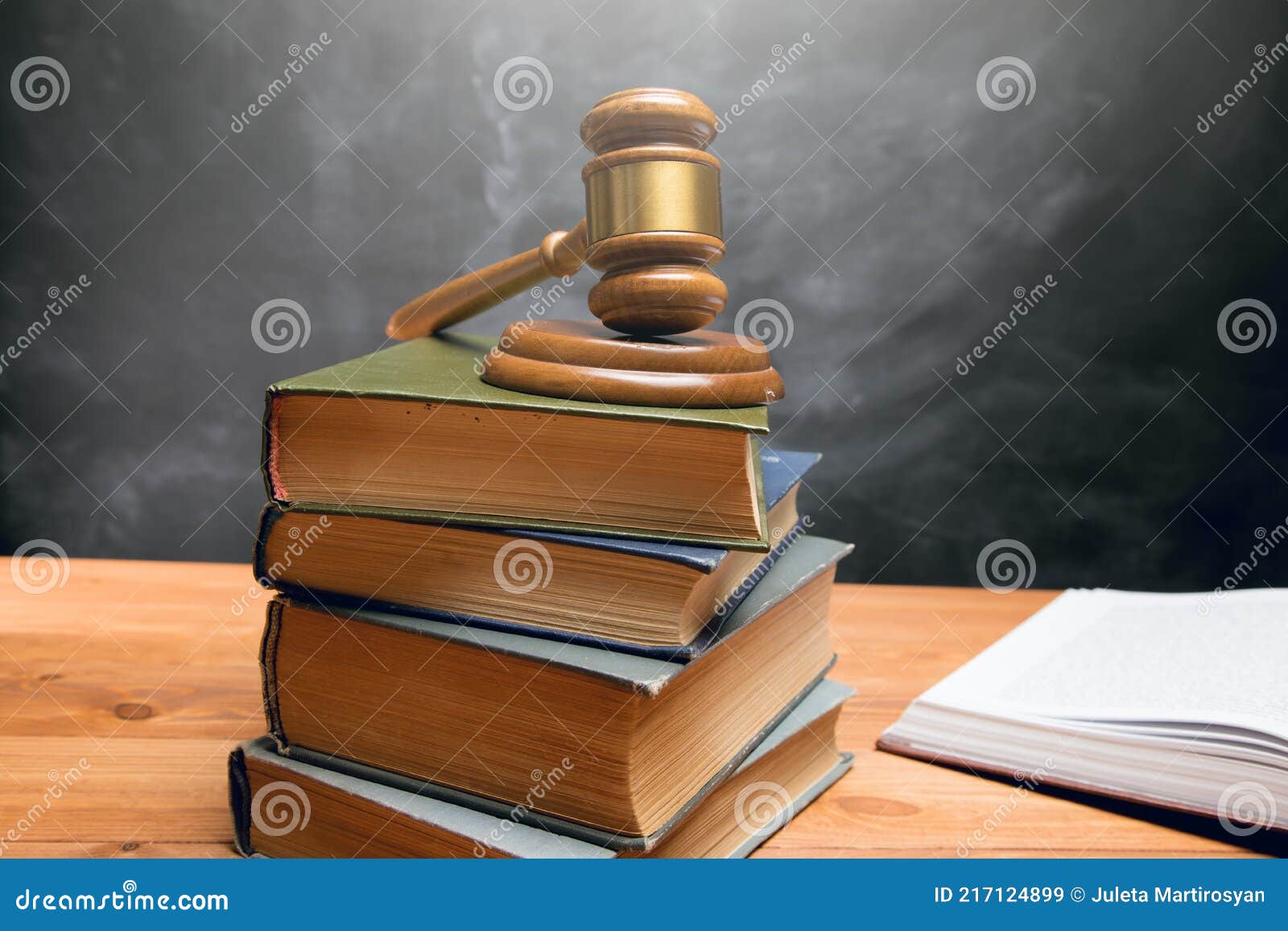 The Judge`s Hammer on the Books Stock Image - Image of decision, gavel ...