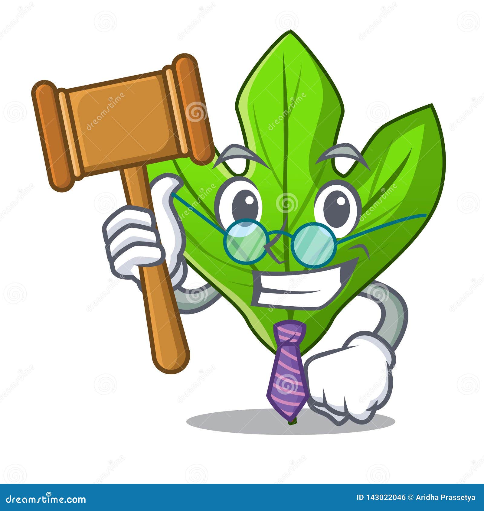 Judge Sassafras Leaf in the Shape Cartoon Stock Vector - Illustration ...