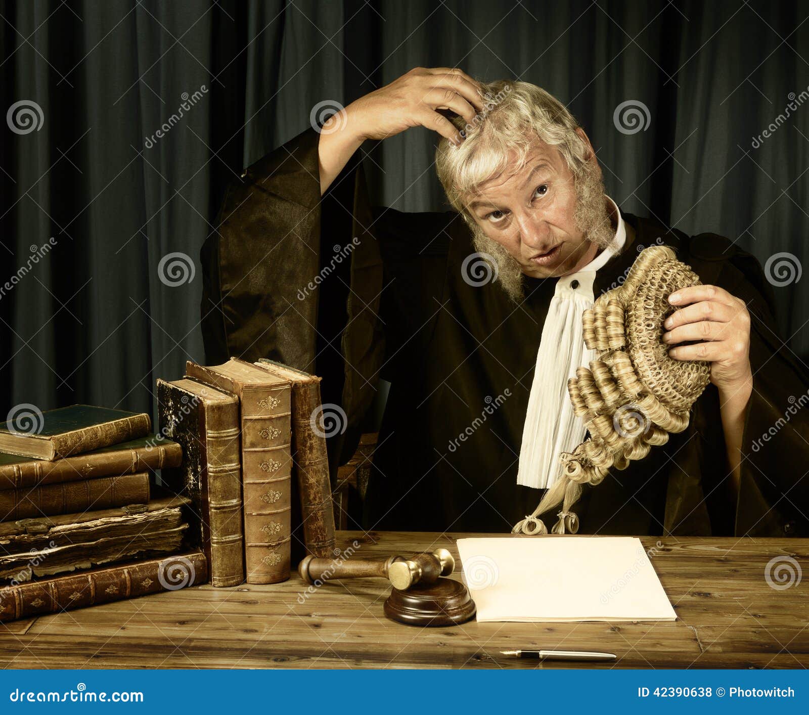 Judge scratching head stock photo. Image of judgement - 42390638