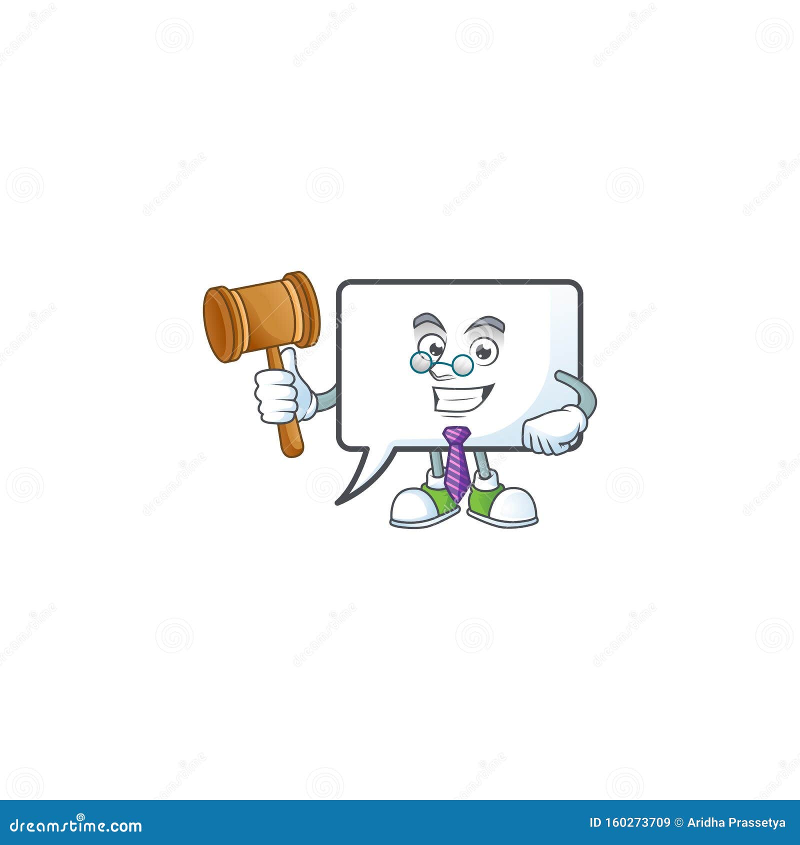 Judge Shape Rectangle Bubble Cartoon Character Style Stock Vector ...