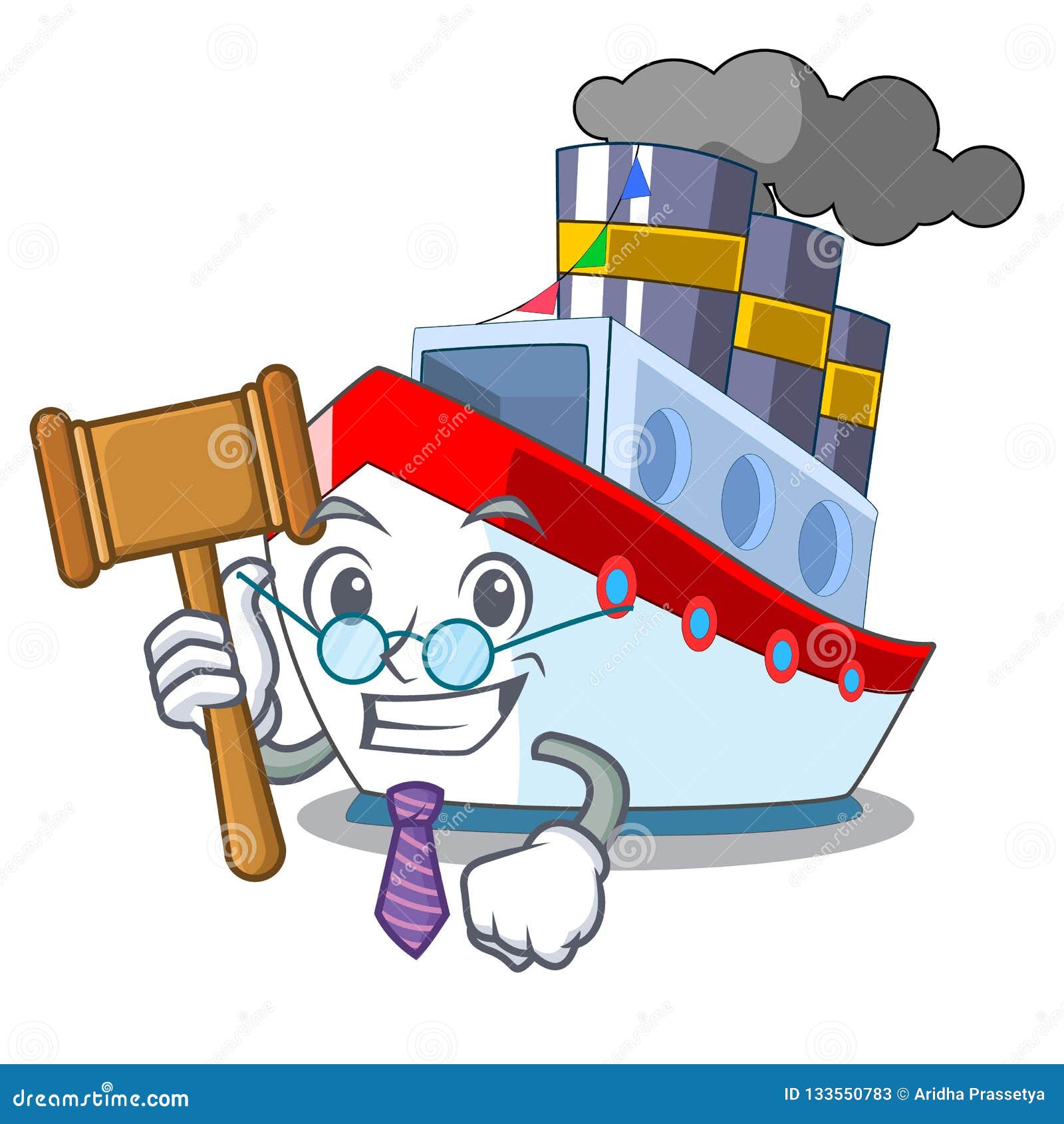 Judge Ship Contener a in Shape Cartoon Stock Vector - Illustration of ...