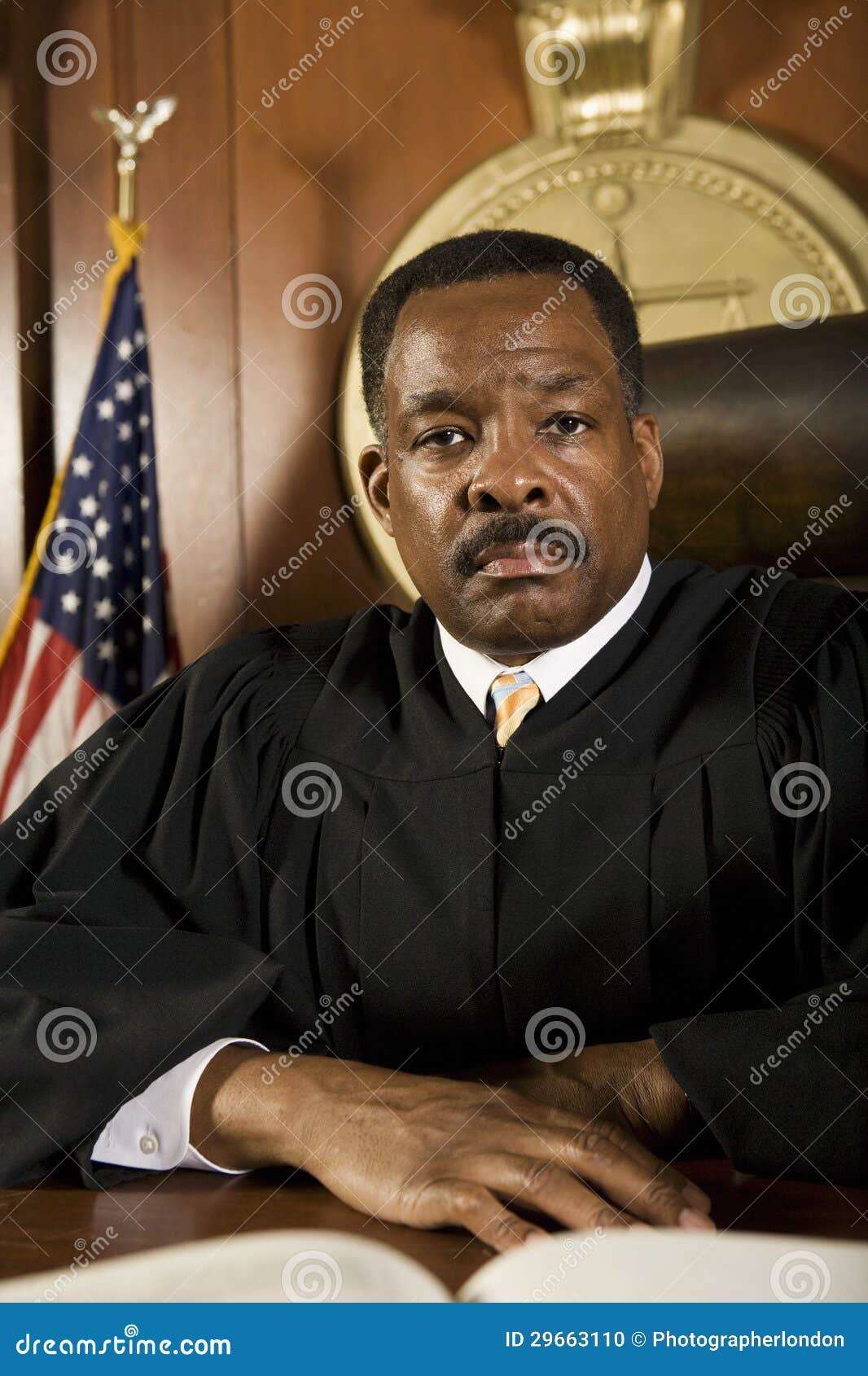 Judge Sitting in the Courtroom Stock Photo - Image of judge, knowledge ...