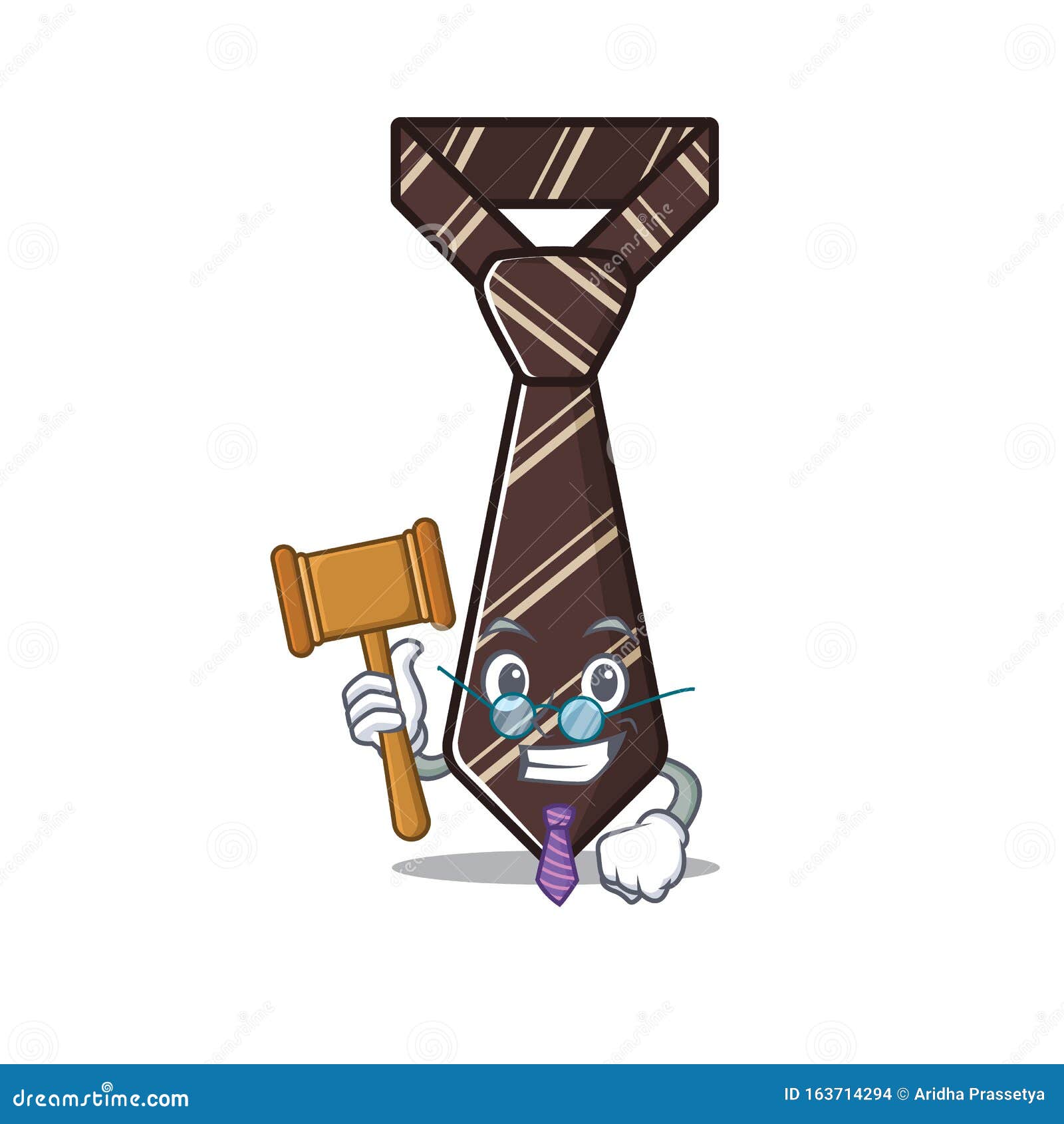 Judge Smiling Tie Isolated on the Cartoon Stock Vector - Illustration ...