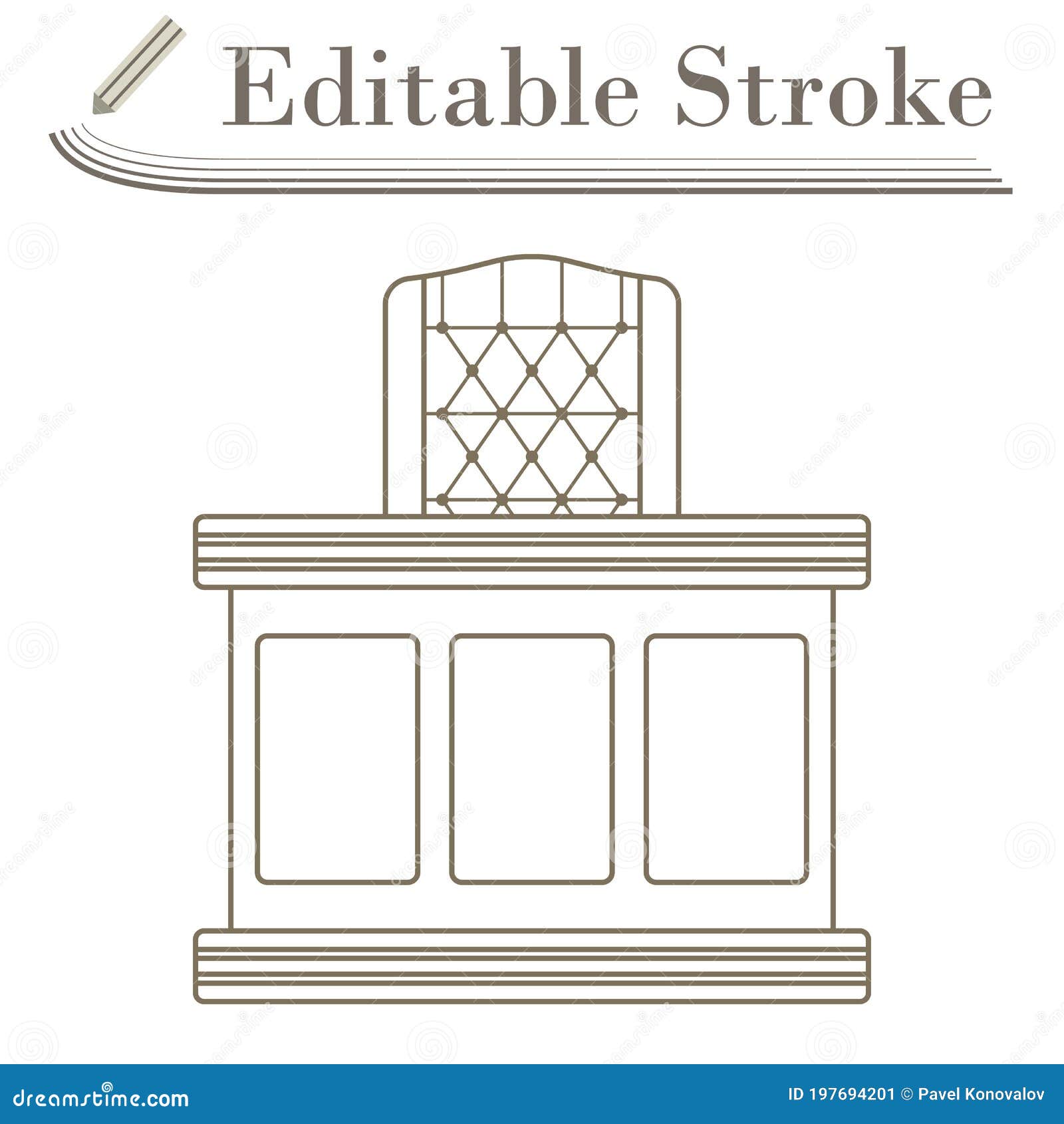 Judge Table Icon stock vector. Illustration of verdict - 197694201