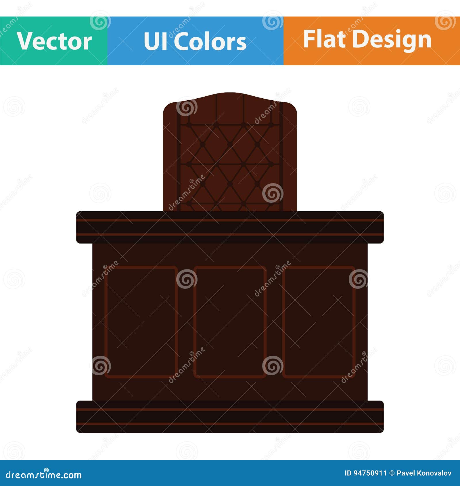 Judge table icon stock vector. Illustration of judicial - 94750911