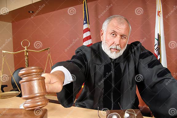 Judge using his gavel stock image. Image of hammer, attorney - 5084885