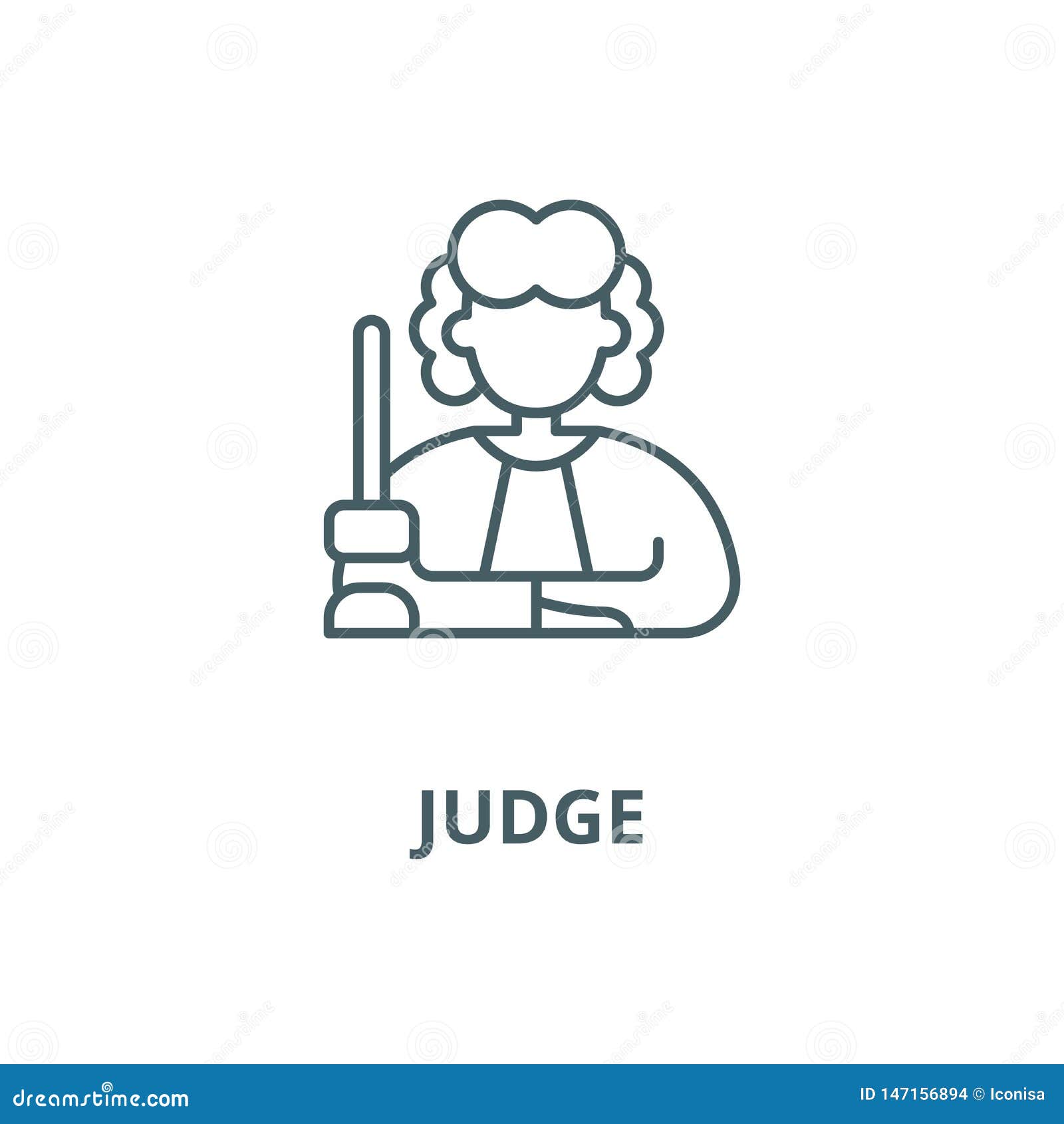 Judge Vector Line Icon, Linear Concept, Outline Sign, Symbol Stock ...