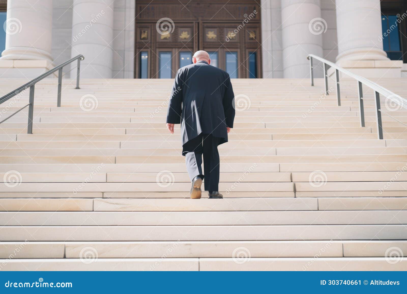 Judge Walking Up Courthouse Steps Stock Image - Image of profession ...