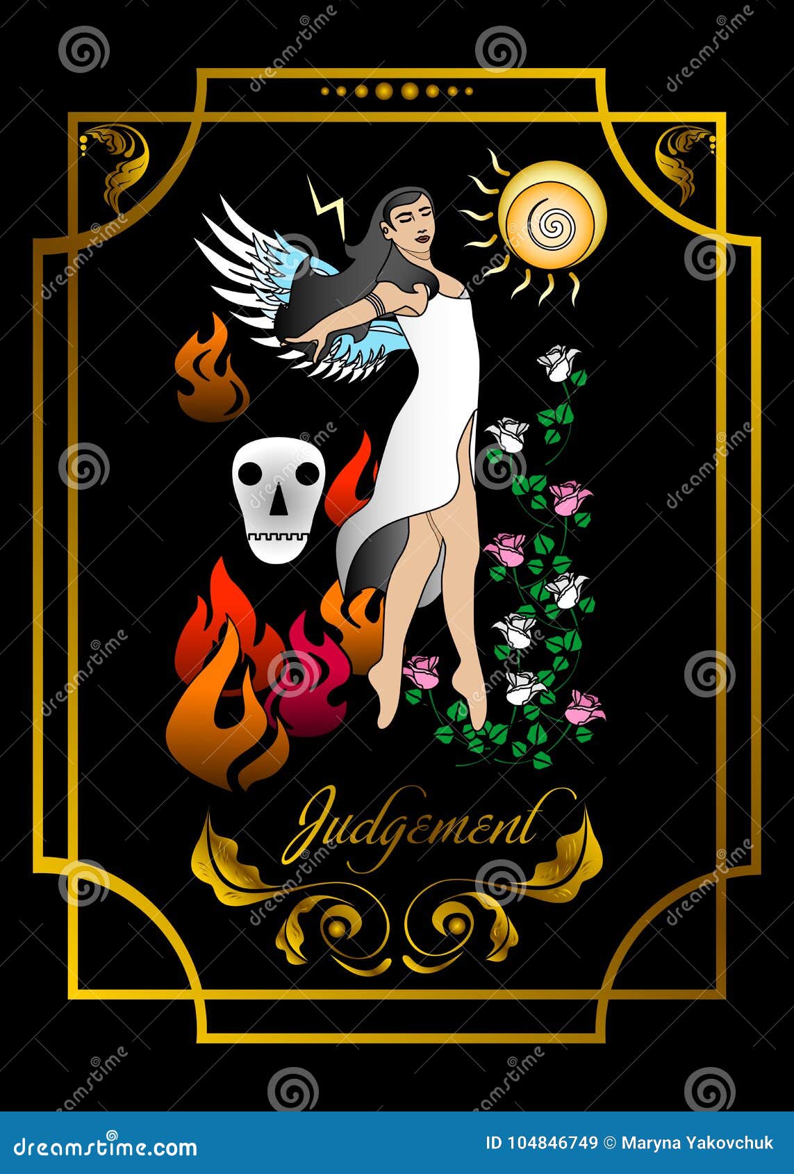 The judgement card stock vector. Illustration of divide - 104846749