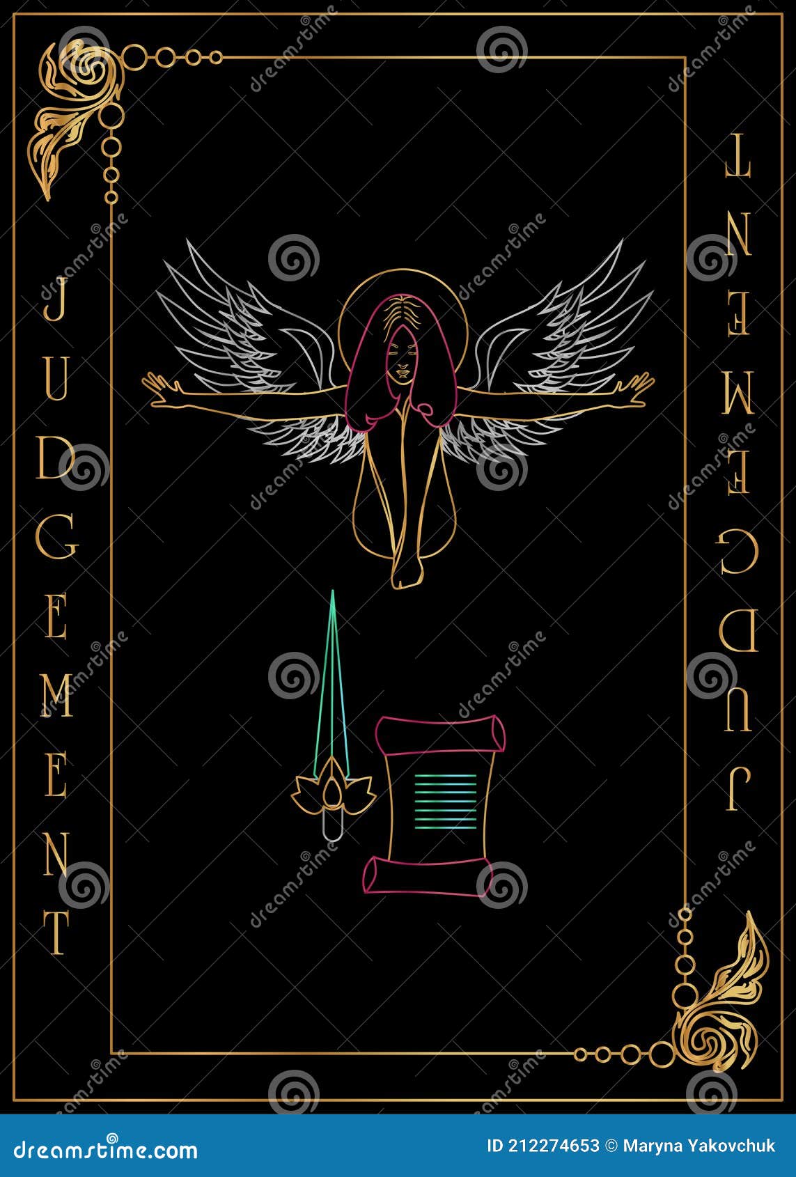 The Judgement card stock vector. Illustration of divination - 212274653