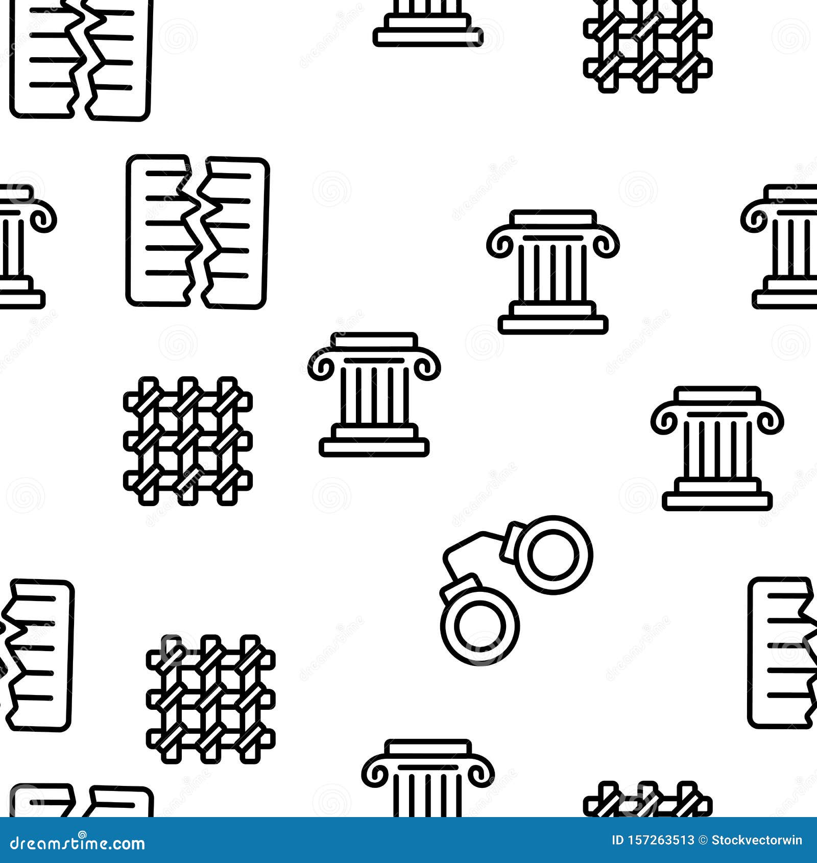 Judgement, Court Process Vector Seamless Pattern Stock Vector ...
