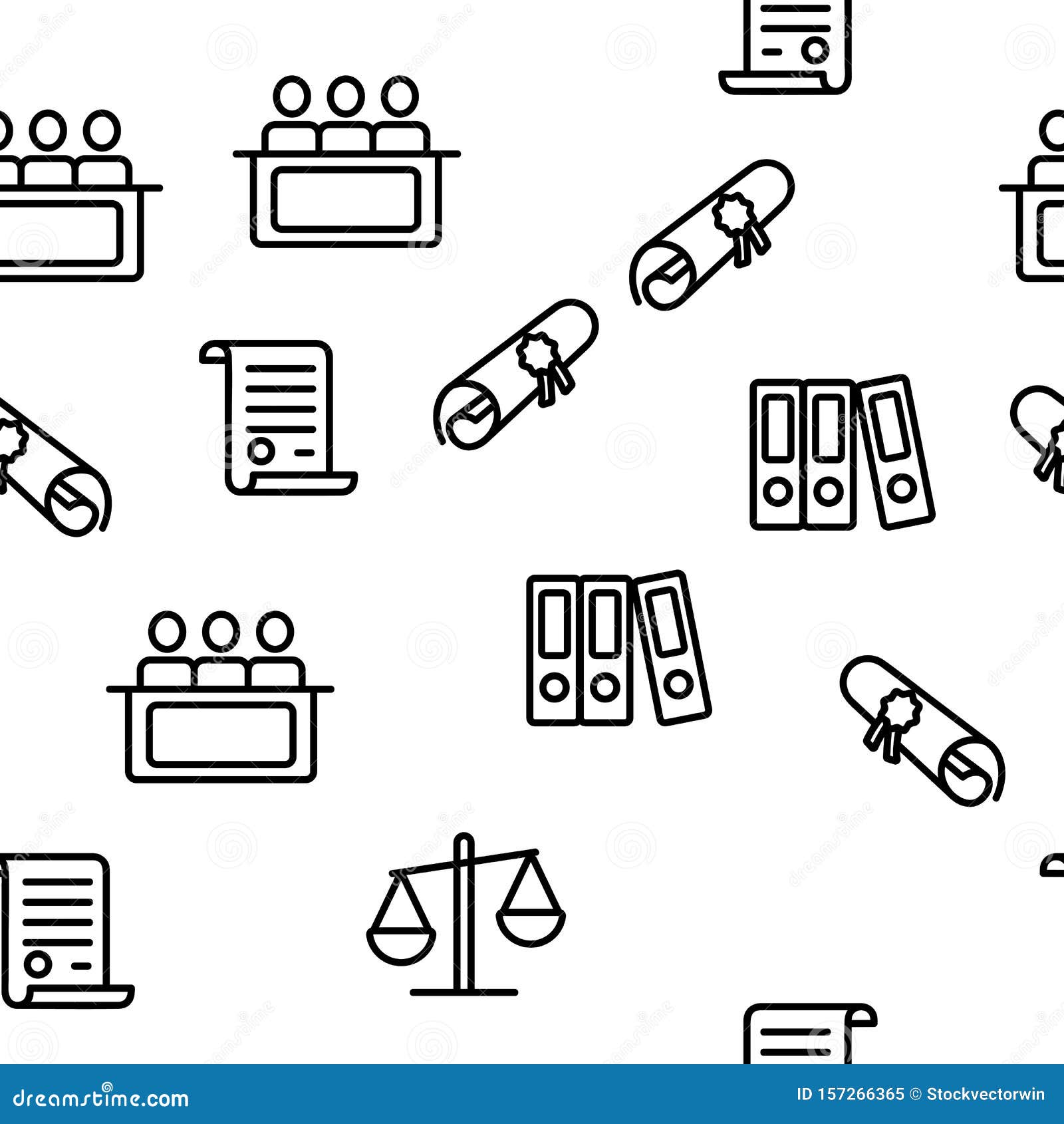 Judgement, Court Process Vector Seamless Pattern Stock Vector ...