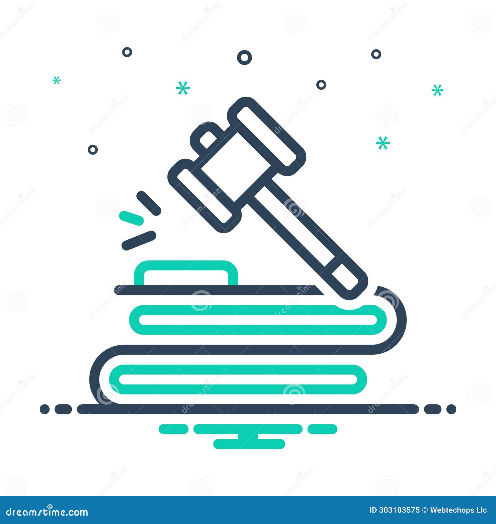 Mix Icon for Judgement, Gavel and Law Stock Vector - Illustration of ...