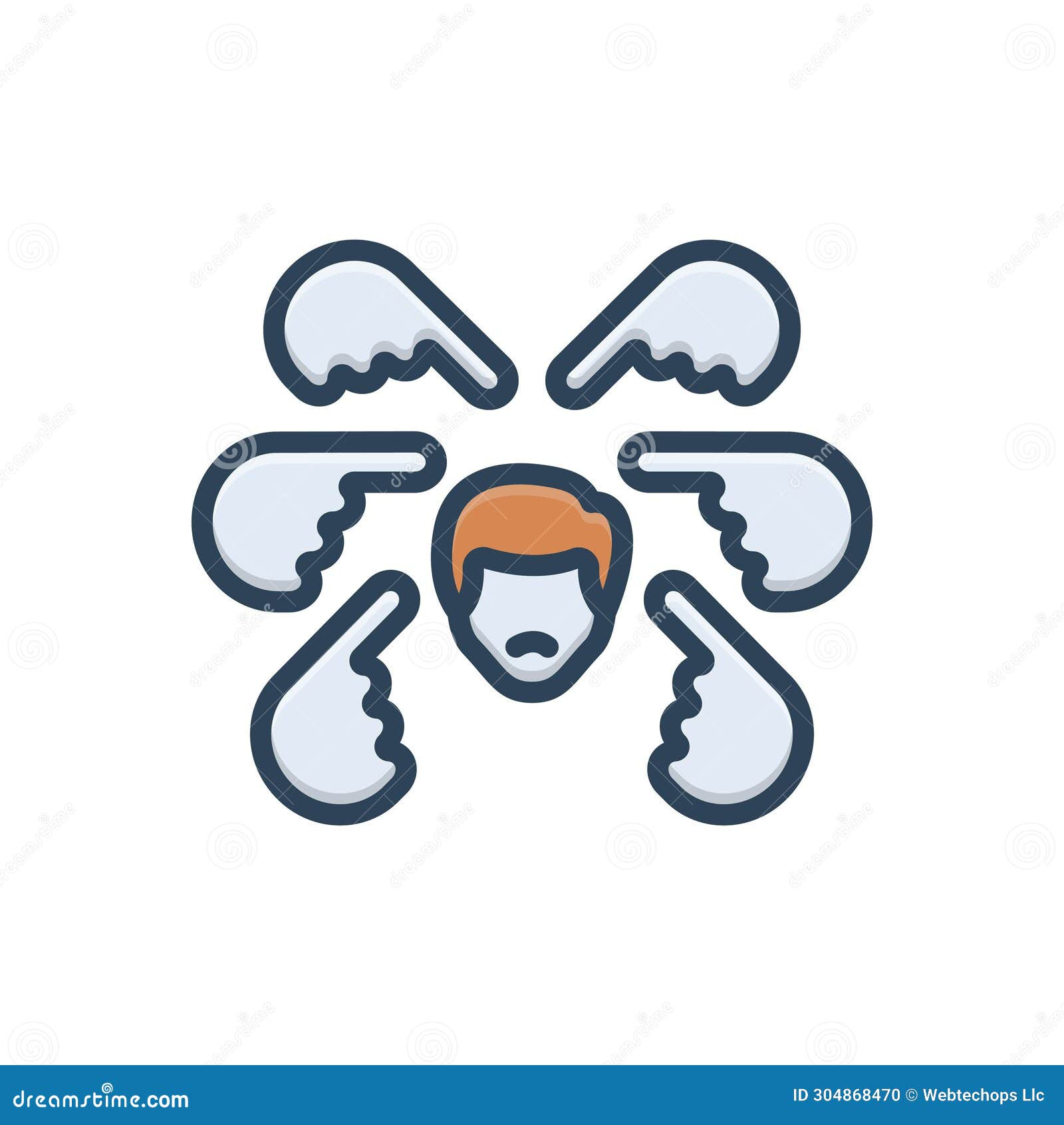 Color Illustration Icon for Judgement, Mistake and Blame Stock ...