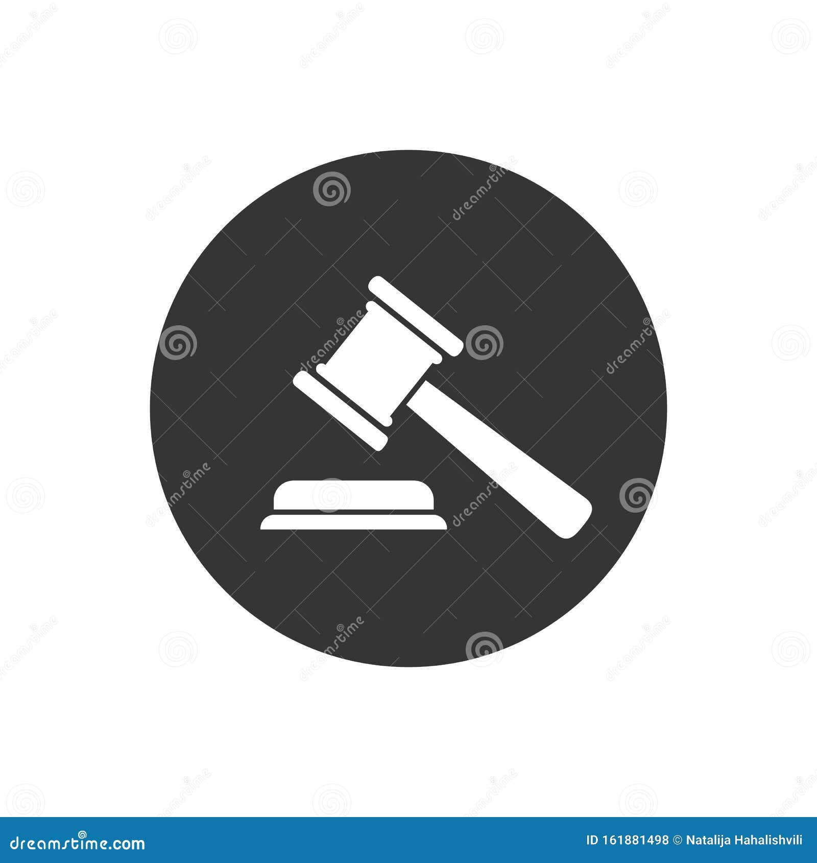 Judgment Verdict Symbol Judge Gavel Icon Template On Gray Background ...