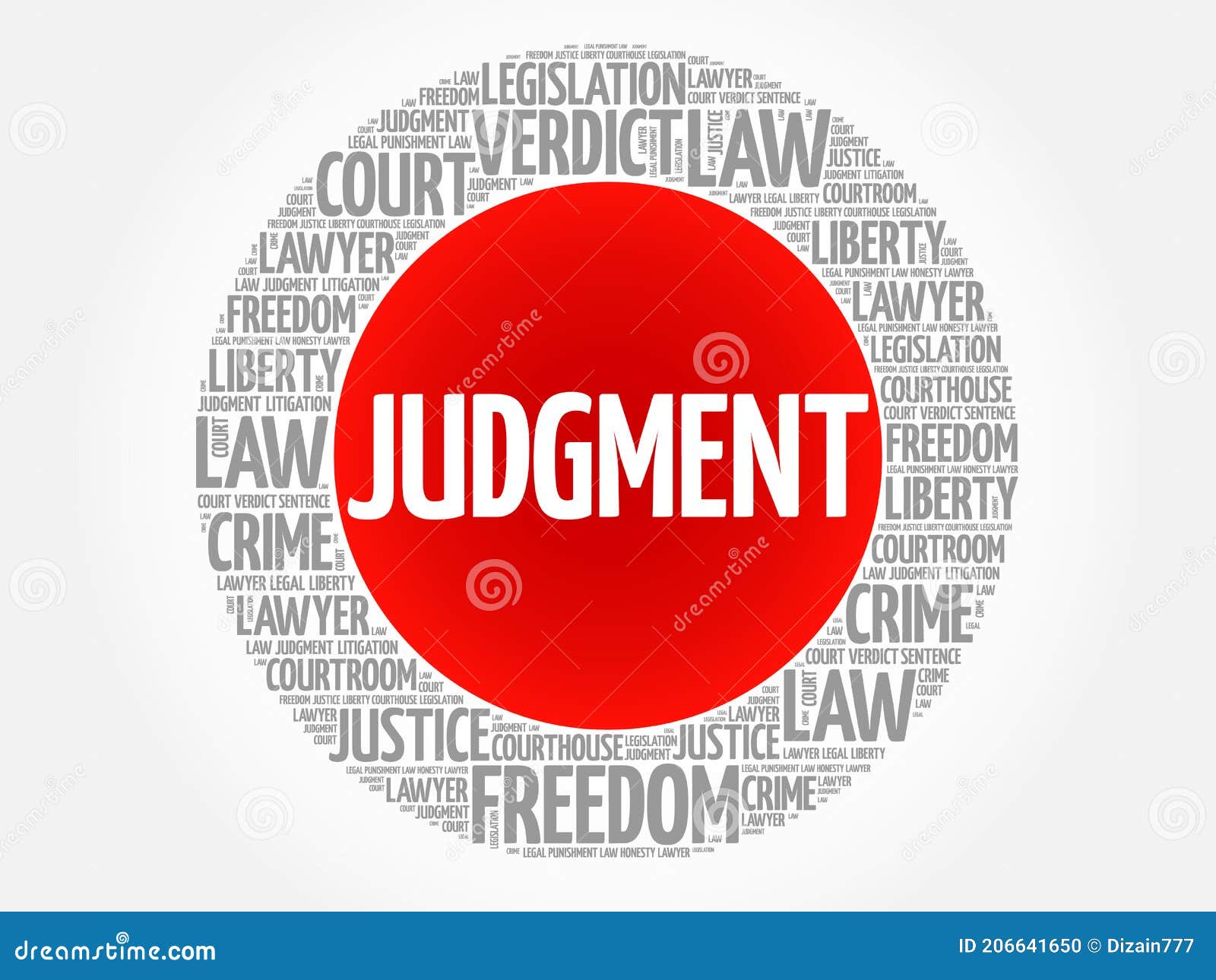 Judgement word cloud stock illustration. Illustration of cloud - 206641650