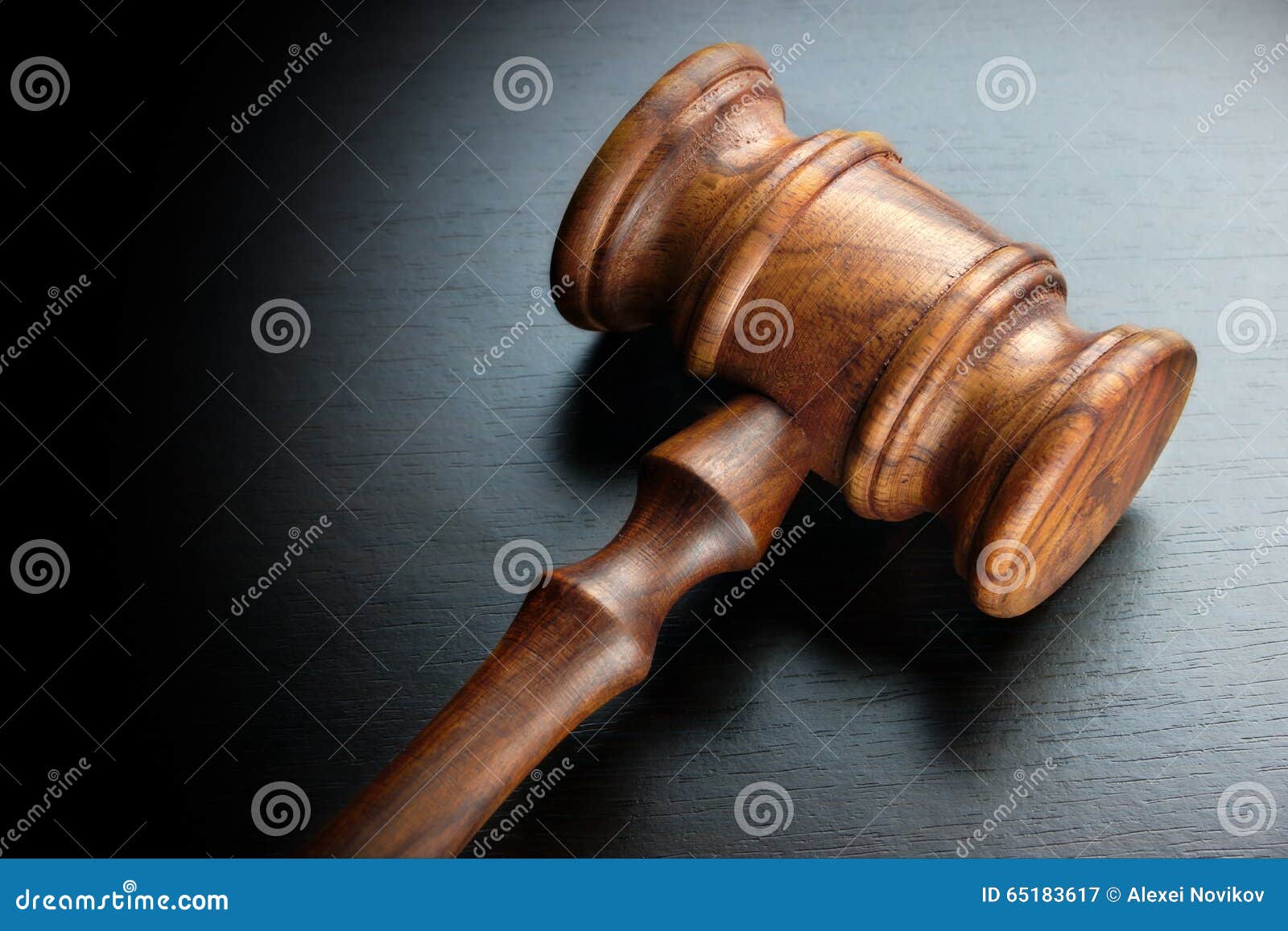 Judges or Auctioneers Walnut Gavel on the Black Table Stock Image ...