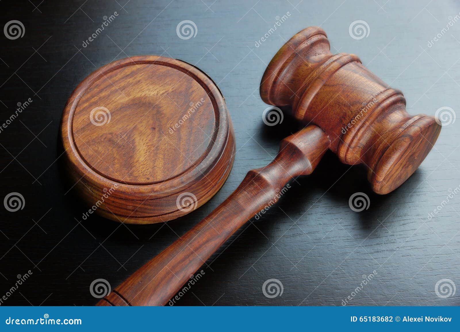 Judges or Auctioneers Walnut Gavel on the Black Table Stock Photo ...