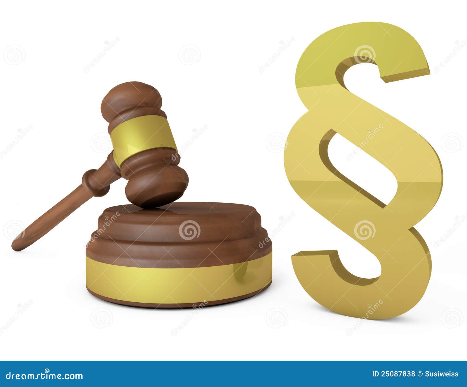 Judges Gavel and Paragraph Symbol Stock Illustration - Illustration of ...
