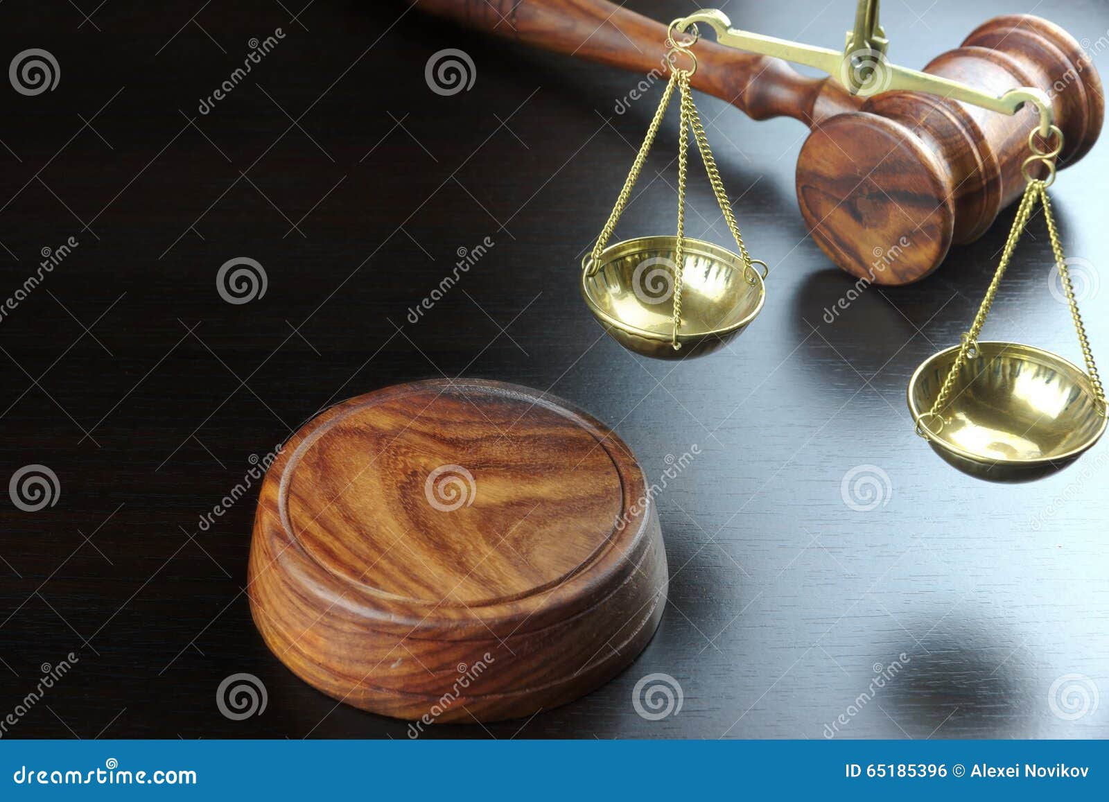 Judges Gavel and Scale of Justice on the Black Table Stock Photo ...