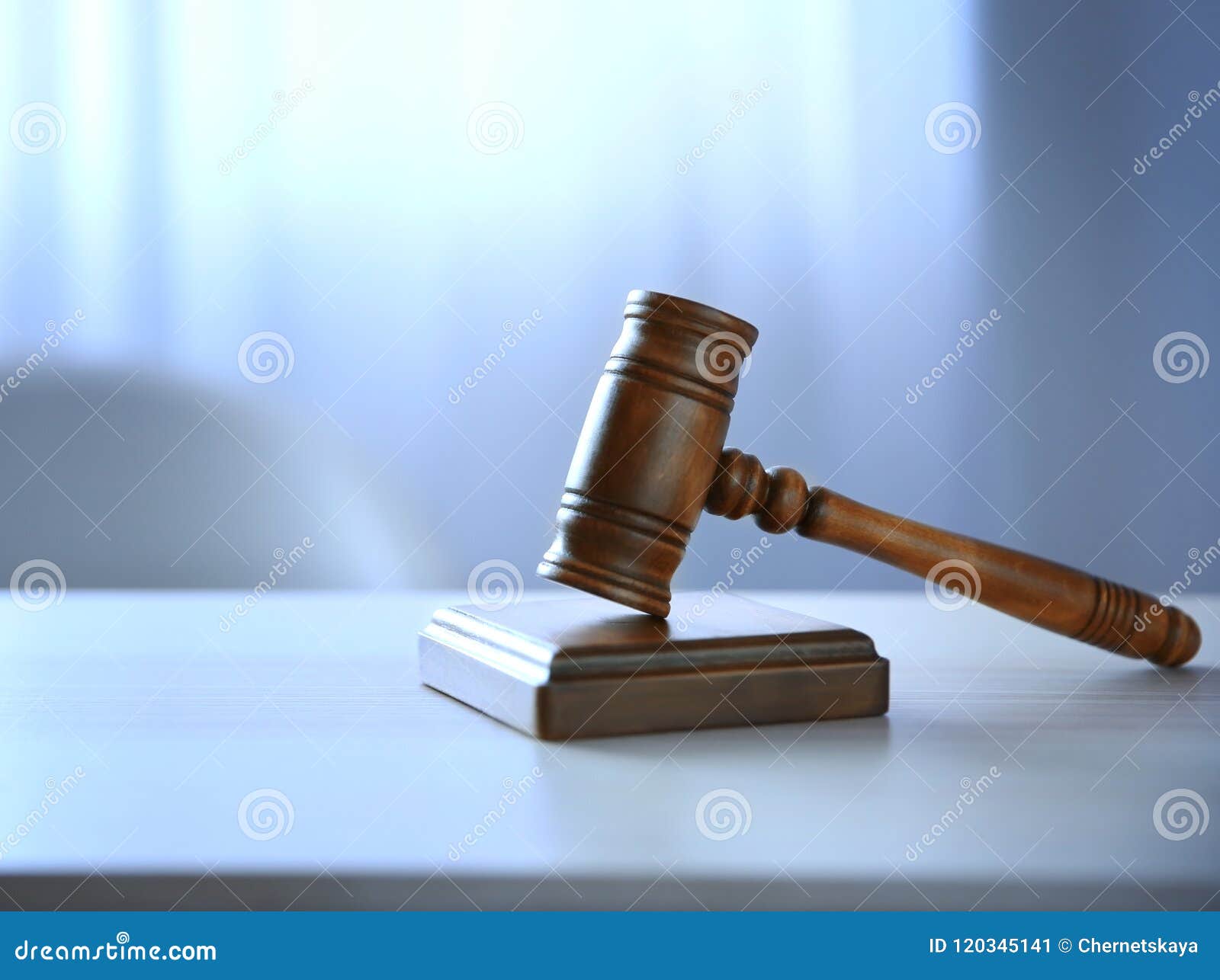 Judges Gavel on Table in Room Stock Image - Image of authority ...
