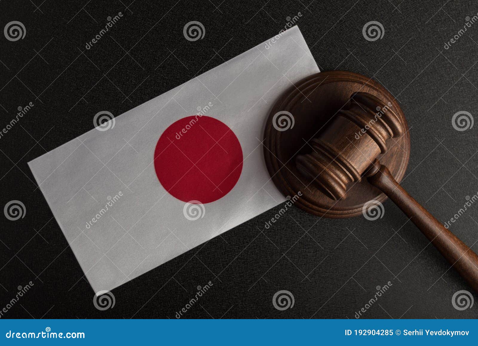 Judges Hammer and Flag of Japan. Law of Japan Stock Image - Image of ...