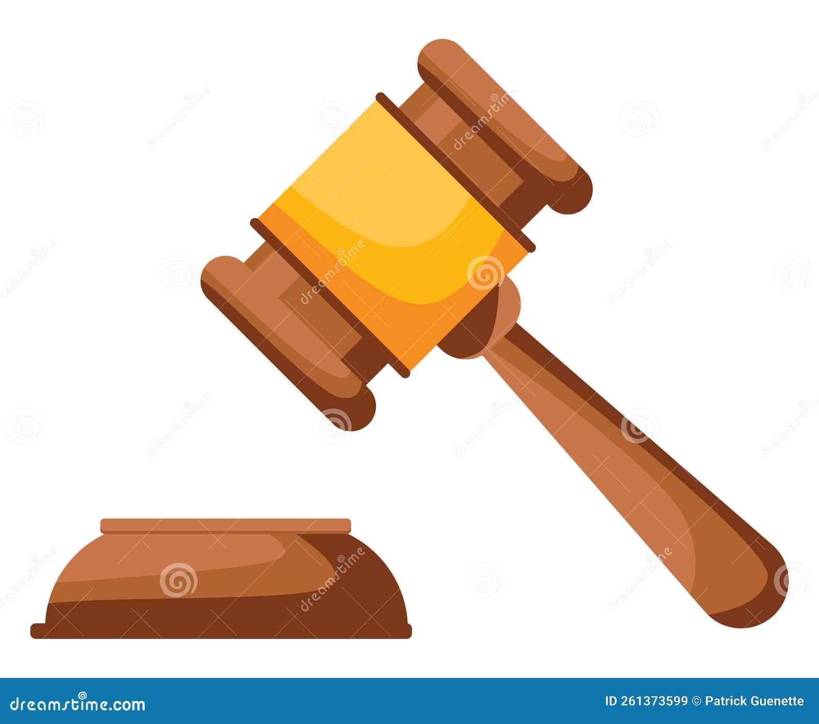 Judges mallet, icon stock vector. Illustration of design - 261373599
